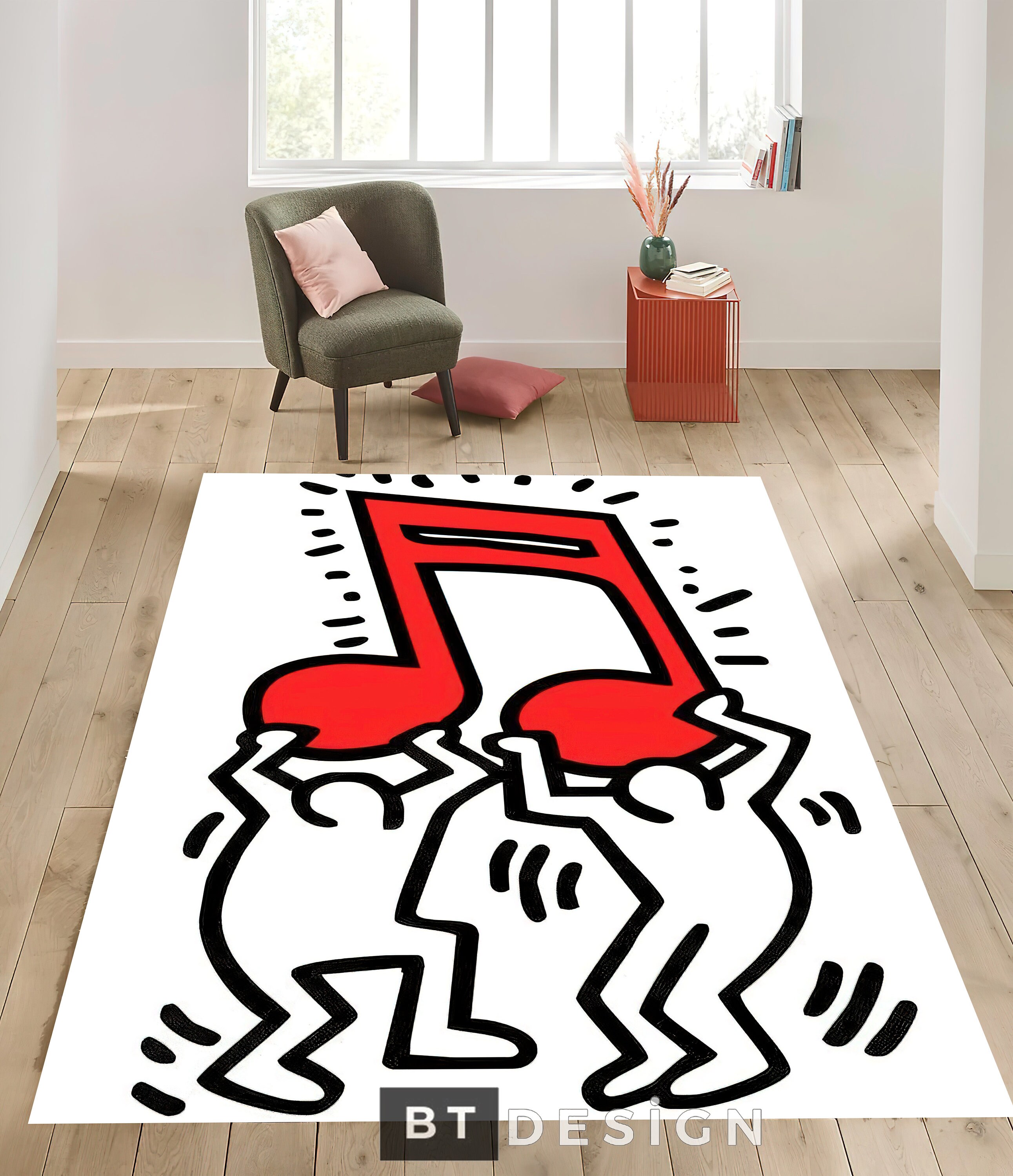 Keith Haring Rug Keith Haring Print Pop Art Rug Nonslip Area Rug Unique ...