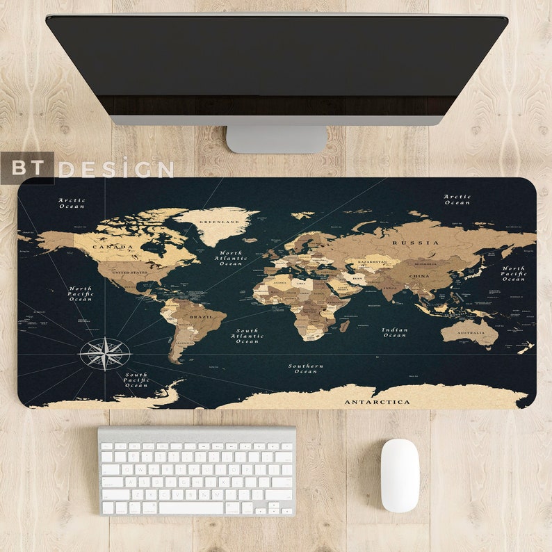 Mapa Deskmat, World Map Large Mousepad, Country Themes Deskmat, Cool ...