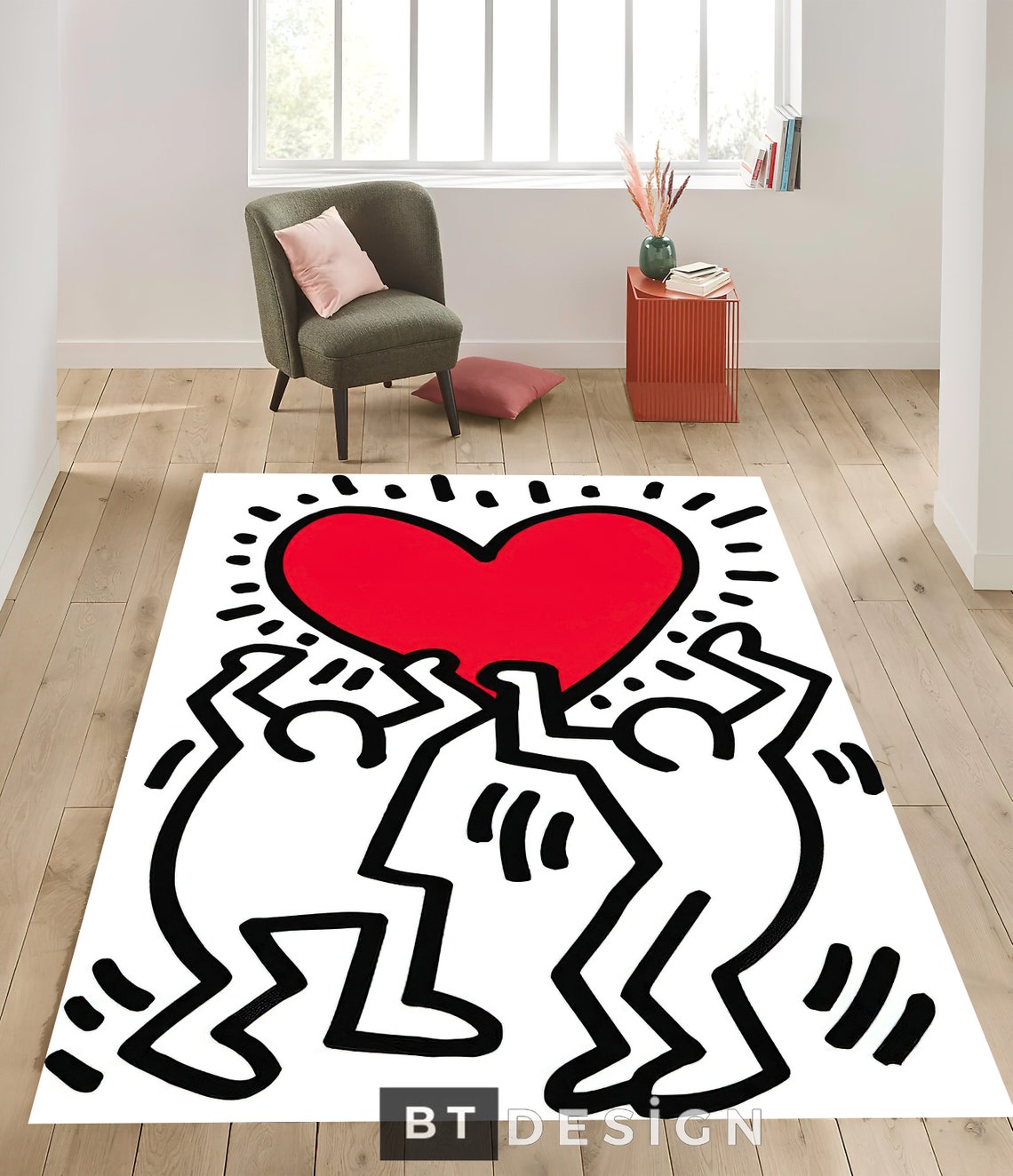Keith Haring Rug Keith Haring Print Pop Art Rug Nonslip Area Rug Unique ...