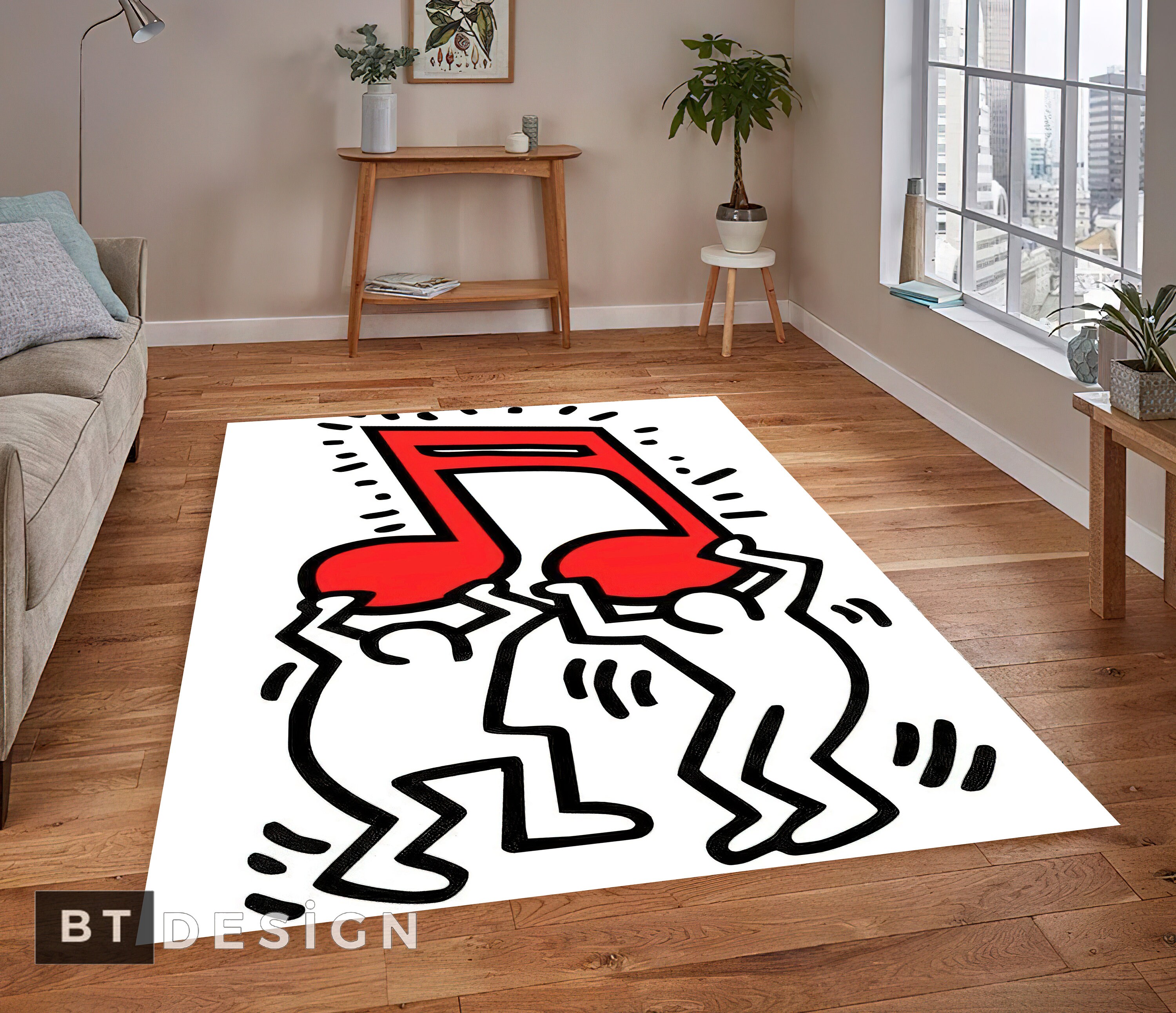 Keith Haring Rug Keith Haring Print Pop Art Rug Nonslip Area Rug Unique ...