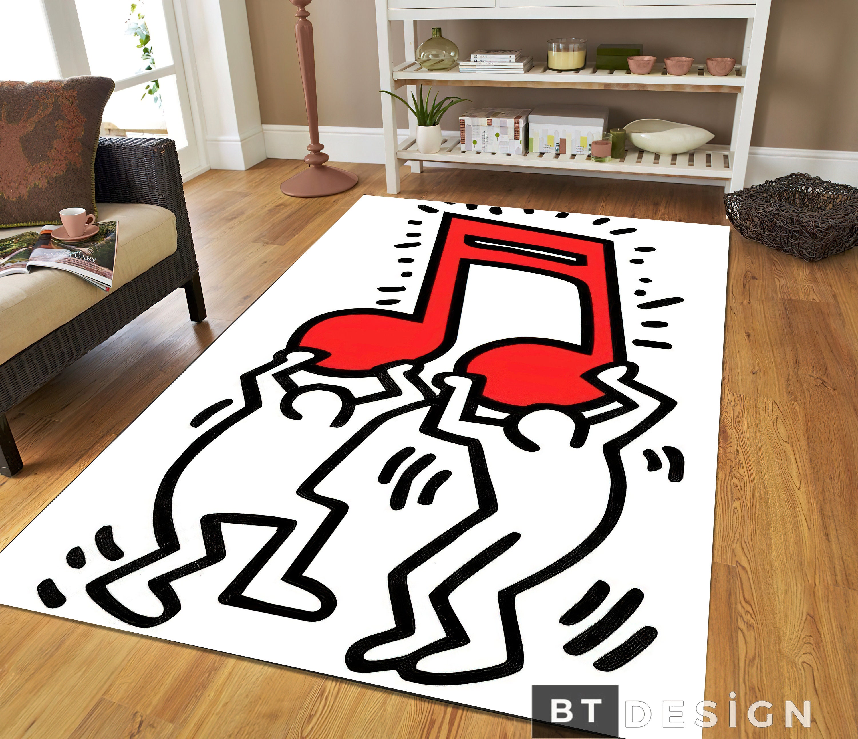 Keith Haring Rug Keith Haring Print Pop Art Rug Nonslip Area Rug Unique ...