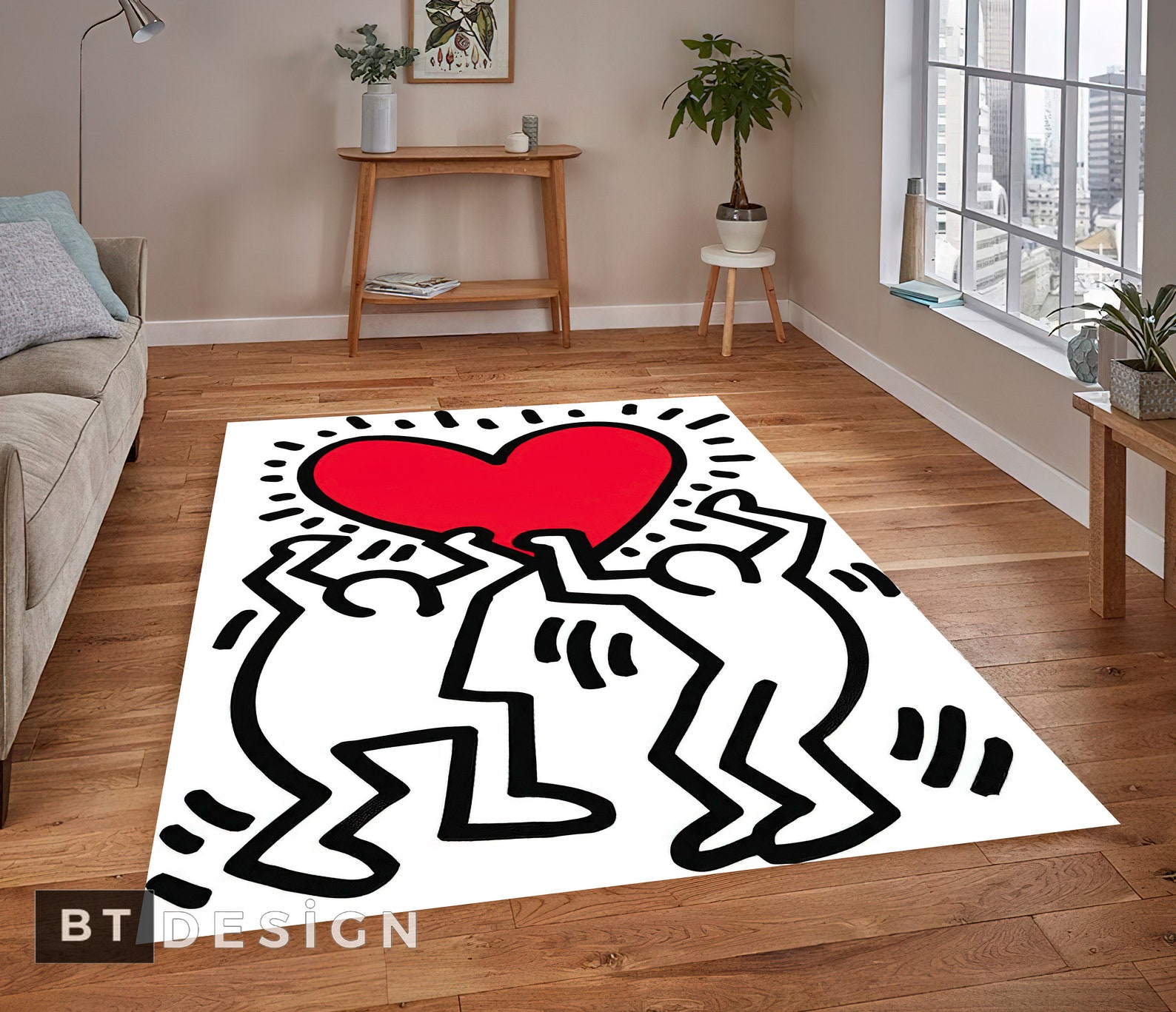 Keith Haring Rug Keith Haring Print Pop Art Rug Nonslip Area Rug Unique ...