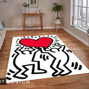 Keith Haring Rug- Keith Haring Print Pop Art Rug- Nonslip Area Rug ...