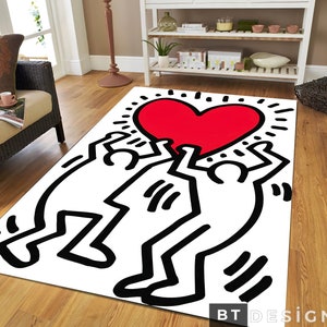 Keith Haring Rug- Keith Haring Print Pop Art Rug- Nonslip Area Rug ...