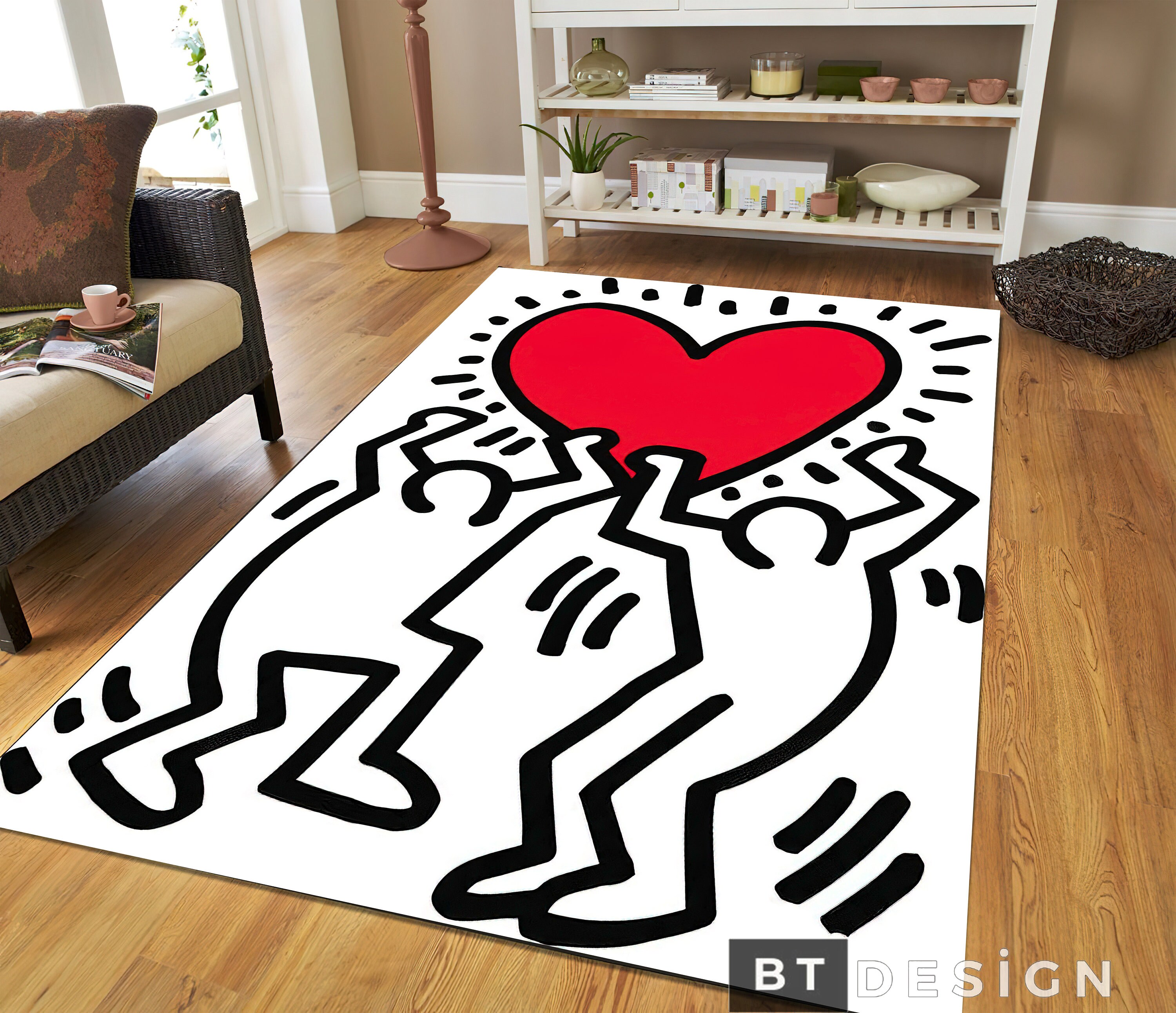 Keith Haring Rug Keith Haring Print Pop Art Rug Nonslip Area Rug Unique ...
