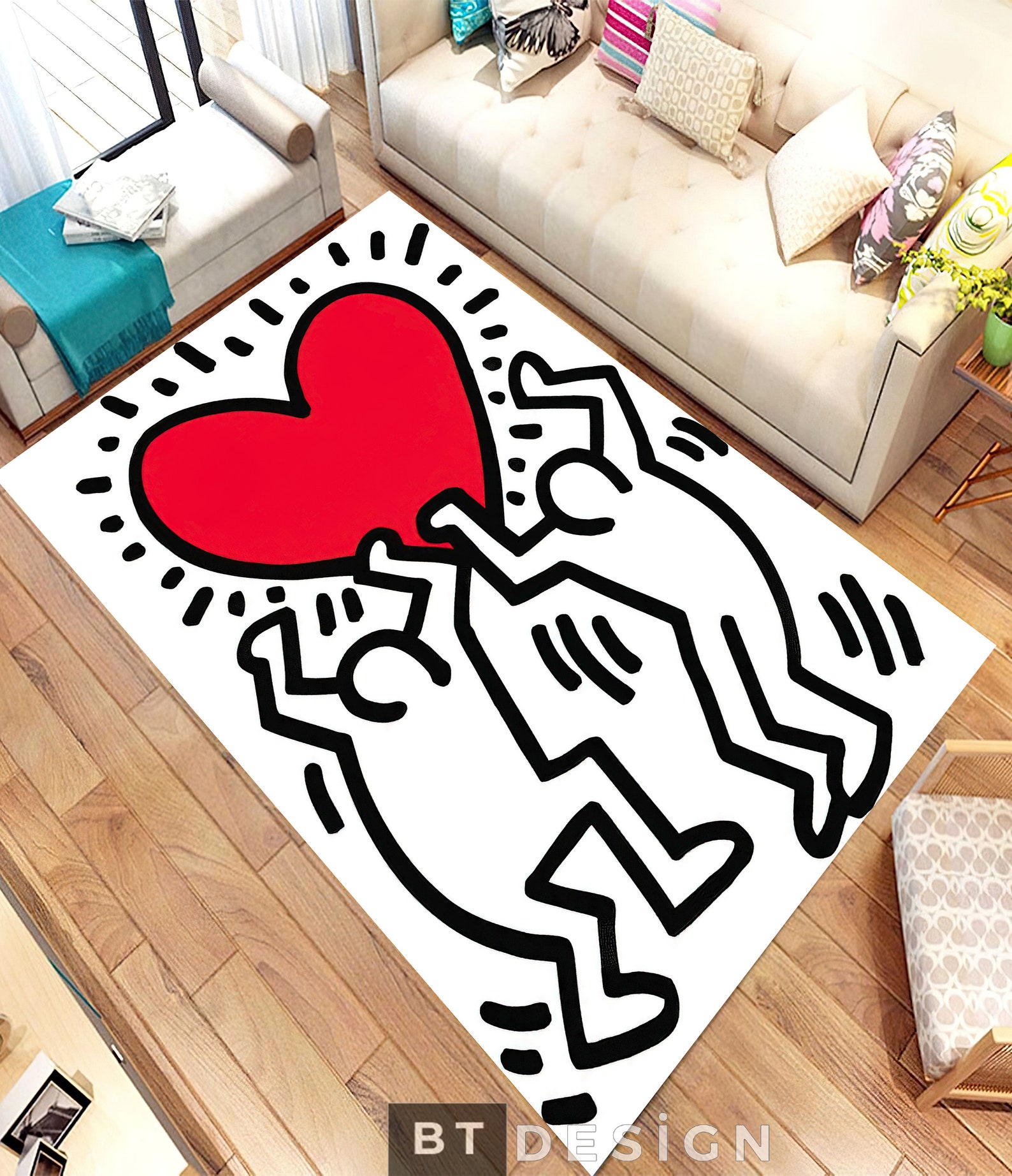 Keith Haring Rug Keith Haring Print Pop Art Rug Nonslip Area Rug Unique ...