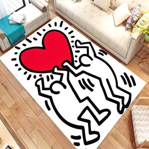 Keith Haring Rug- Keith Haring Print Pop Art Rug- Nonslip Area Rug ...