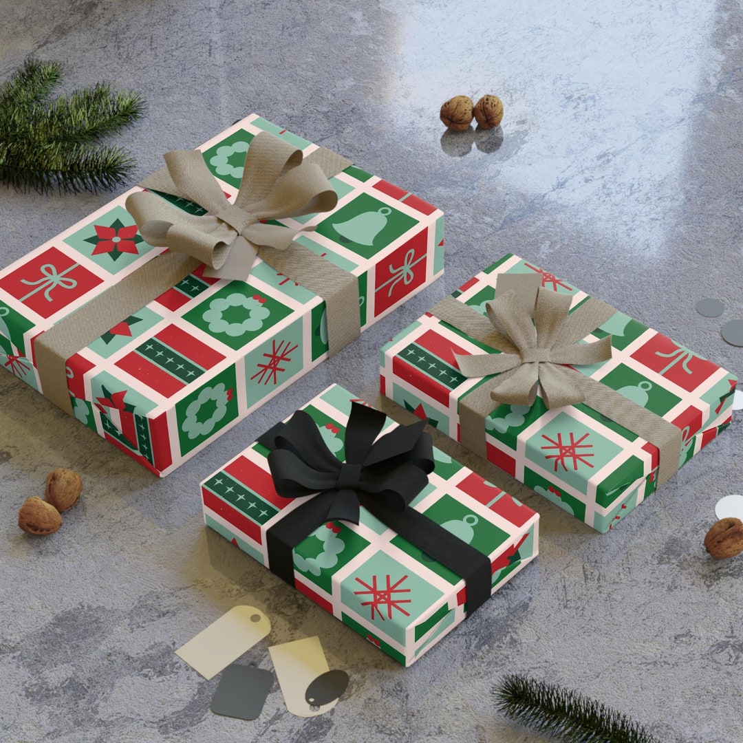Get Ready for Christmas With Vibrant Wrapping Paper Roll Featuring ...