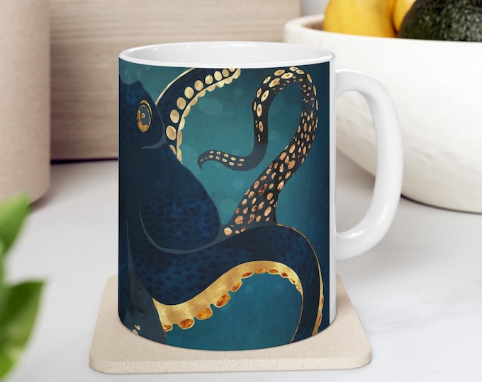 Octopus Mugs Pottery // Octopus Mugs, Octopus Gifts, Coffee Mugs, Ocean ...