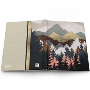 Artistic Mountain and Forest Scene Notebook - Earthy Tones Hardcover ...