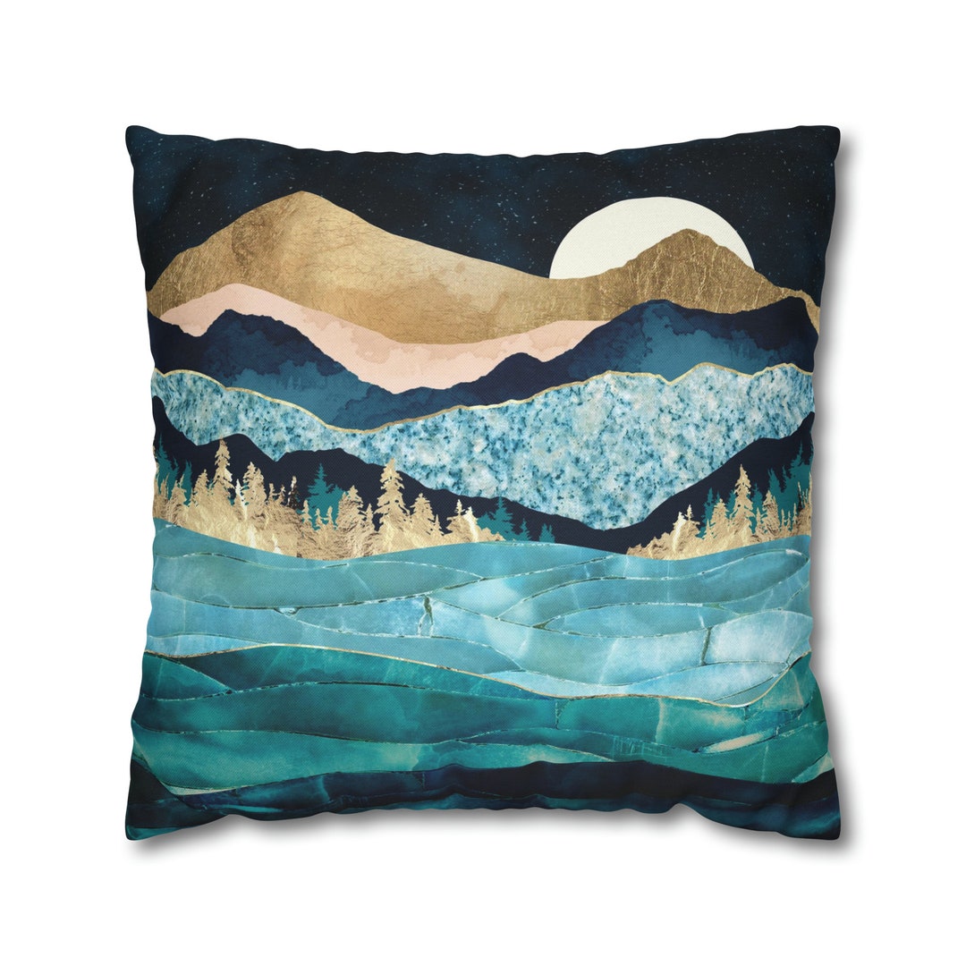 Abstract Ocean Pillow Cover Ocean Nature Decorative Square Throw Pillow ...