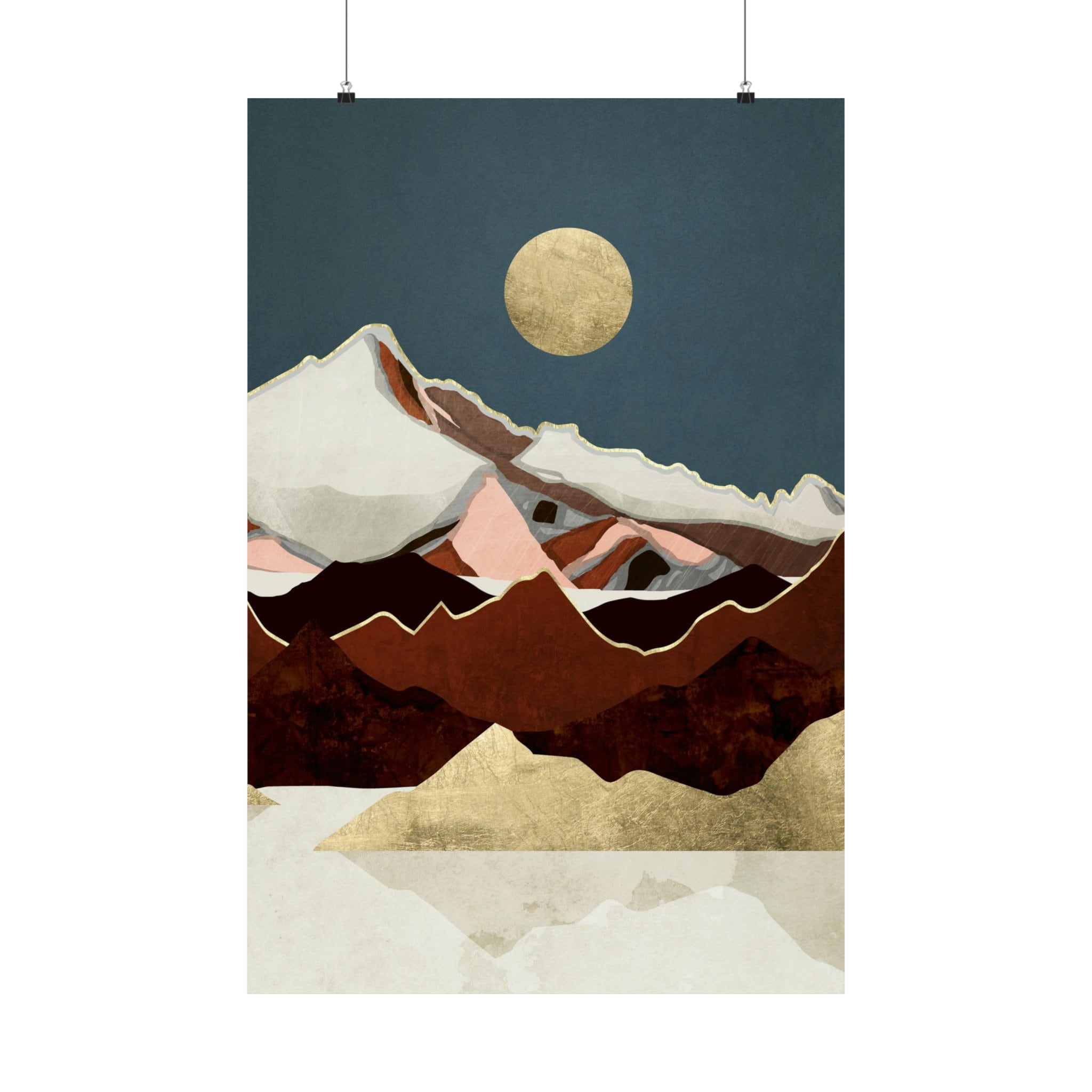 Abstract Mountain Landscape Art Print: Rustic Minimalist Wall Art - Etsy