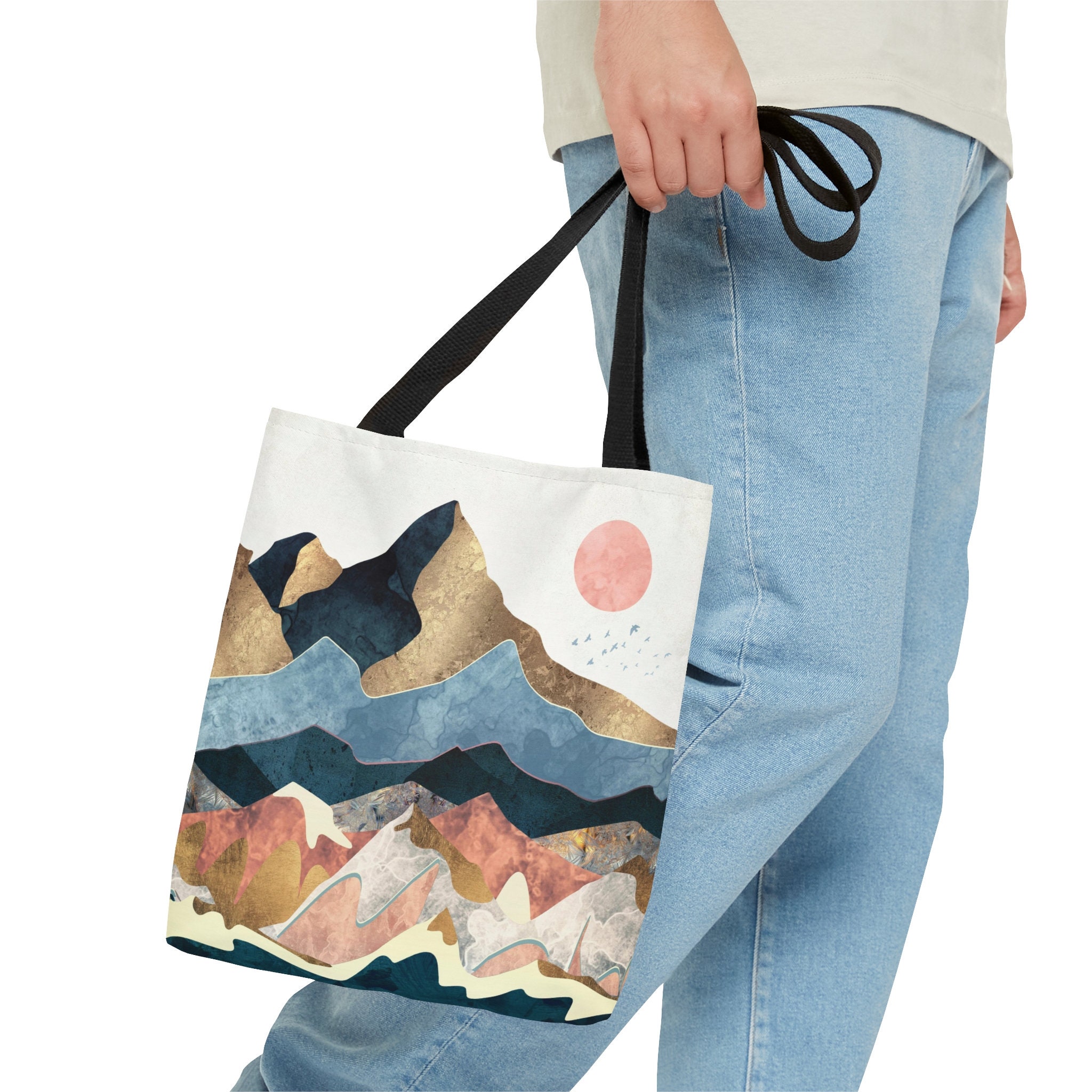 Abstract Mountain Tote Bag Abstract Pastel Landscape Bag - Etsy