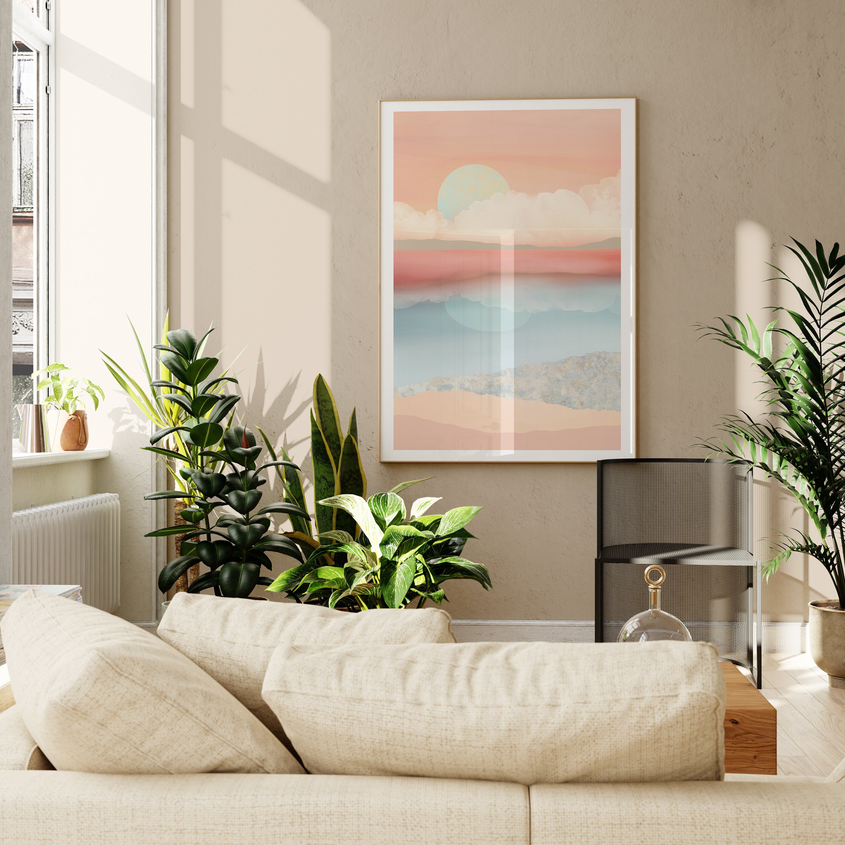 Abstract Ocean Beach Art Print Minimalistic Beach House or - Etsy