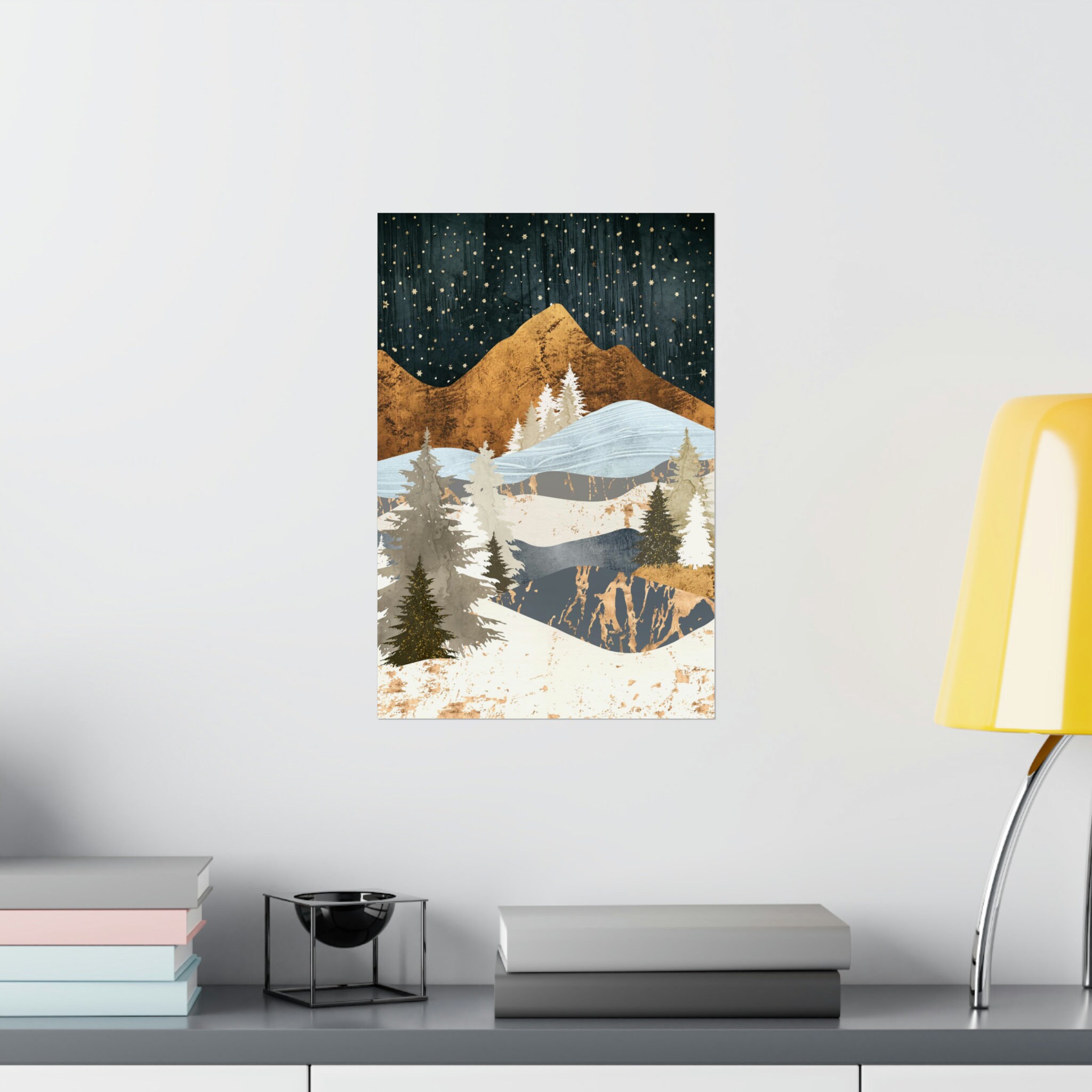 Contemporary Winter Landscape Art Print, Abstract Modern Contemporary ...