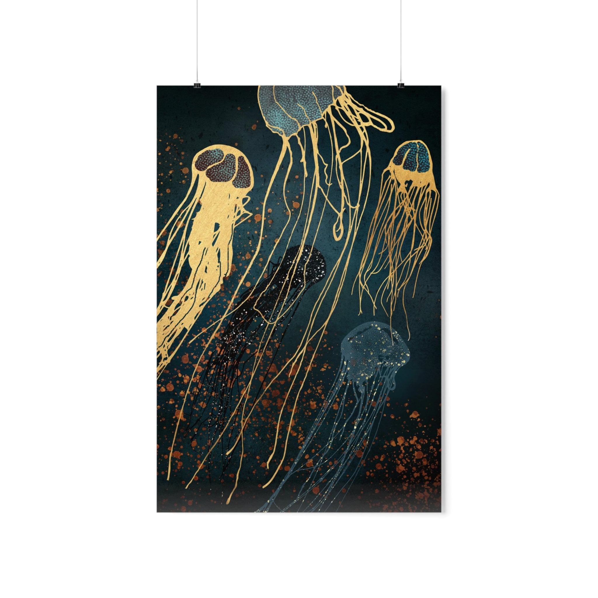 Metallic Jellyfish Art Print: Abstract Ocean Decor - Etsy