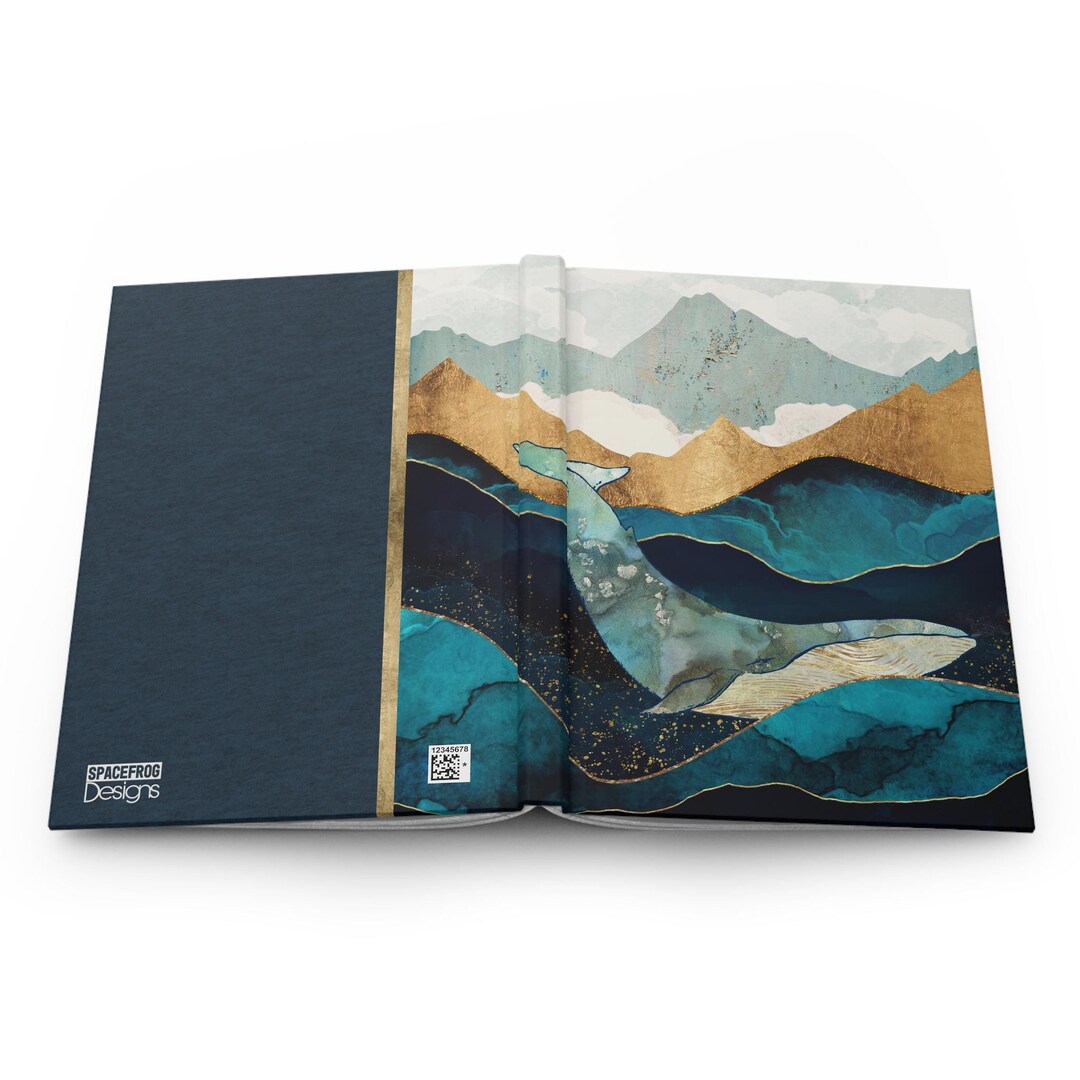 Mountain and Whale Hardcover Journal - Artistic Landscape Notebook ...