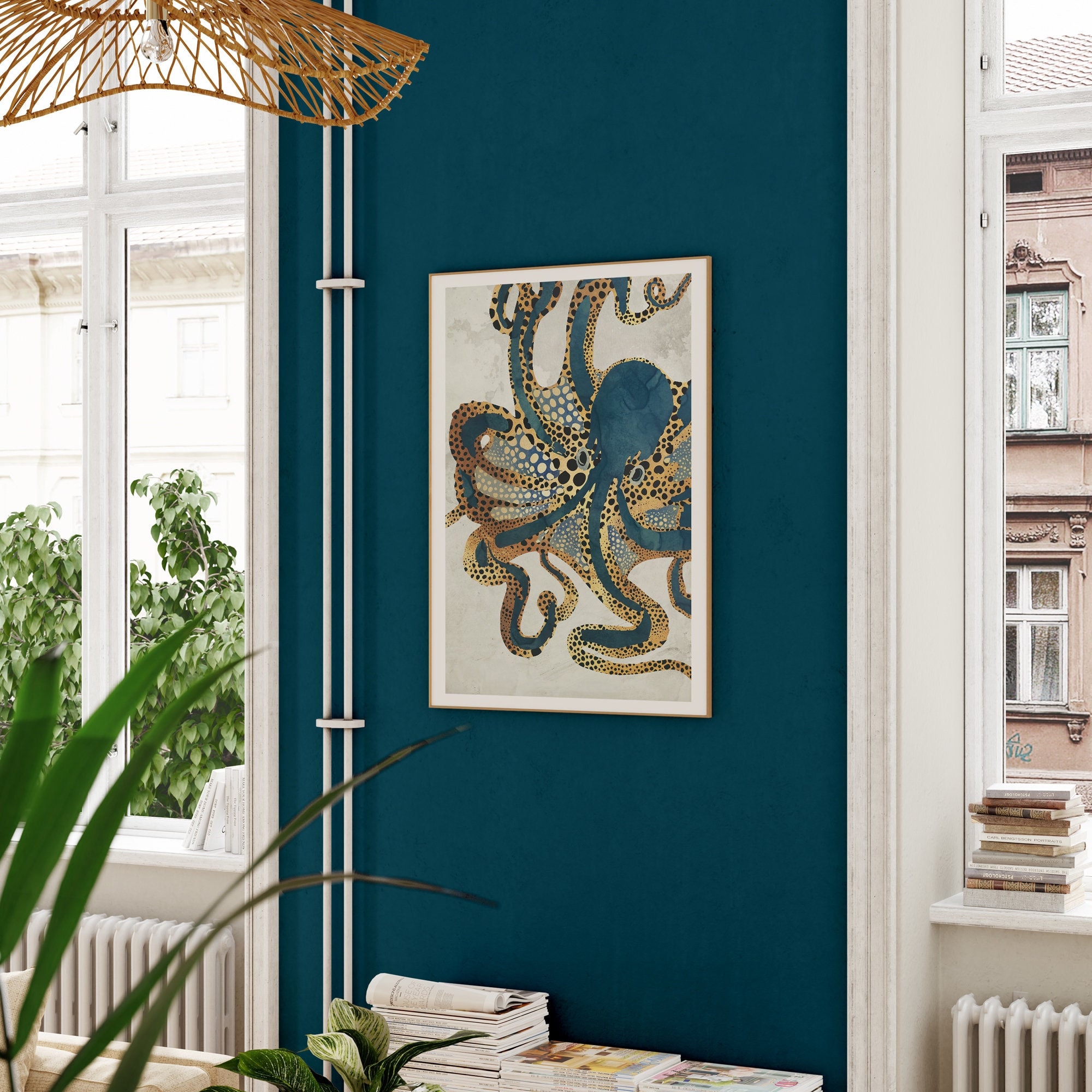 Abstract Octopus Art Poster Underwater Dream VI by Spacefrog - Etsy