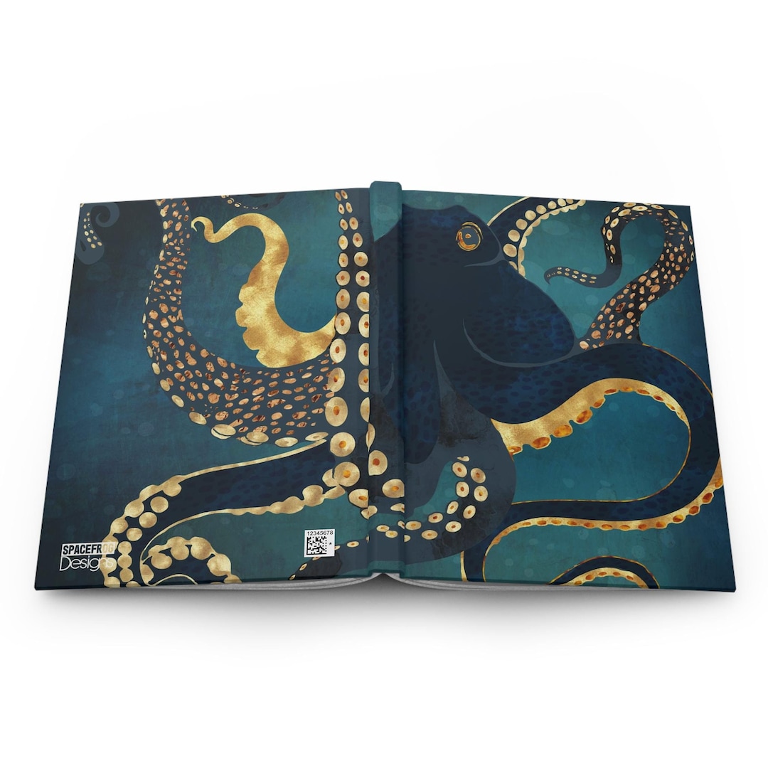 Octopus Art Journal: Dark Ocean Theme Hardcover Notebook - Etsy