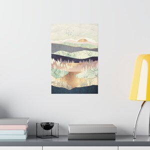 Abstract Landscape Art, Golden Spring Reflection by Spacefrog Designs ...