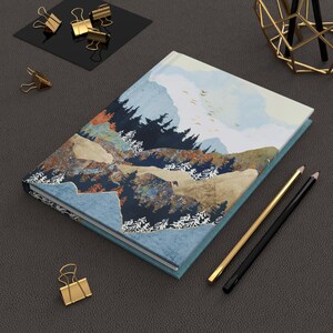 Forest and Mountain Hardcover Notebook - Tranquil Landscape Journal ...