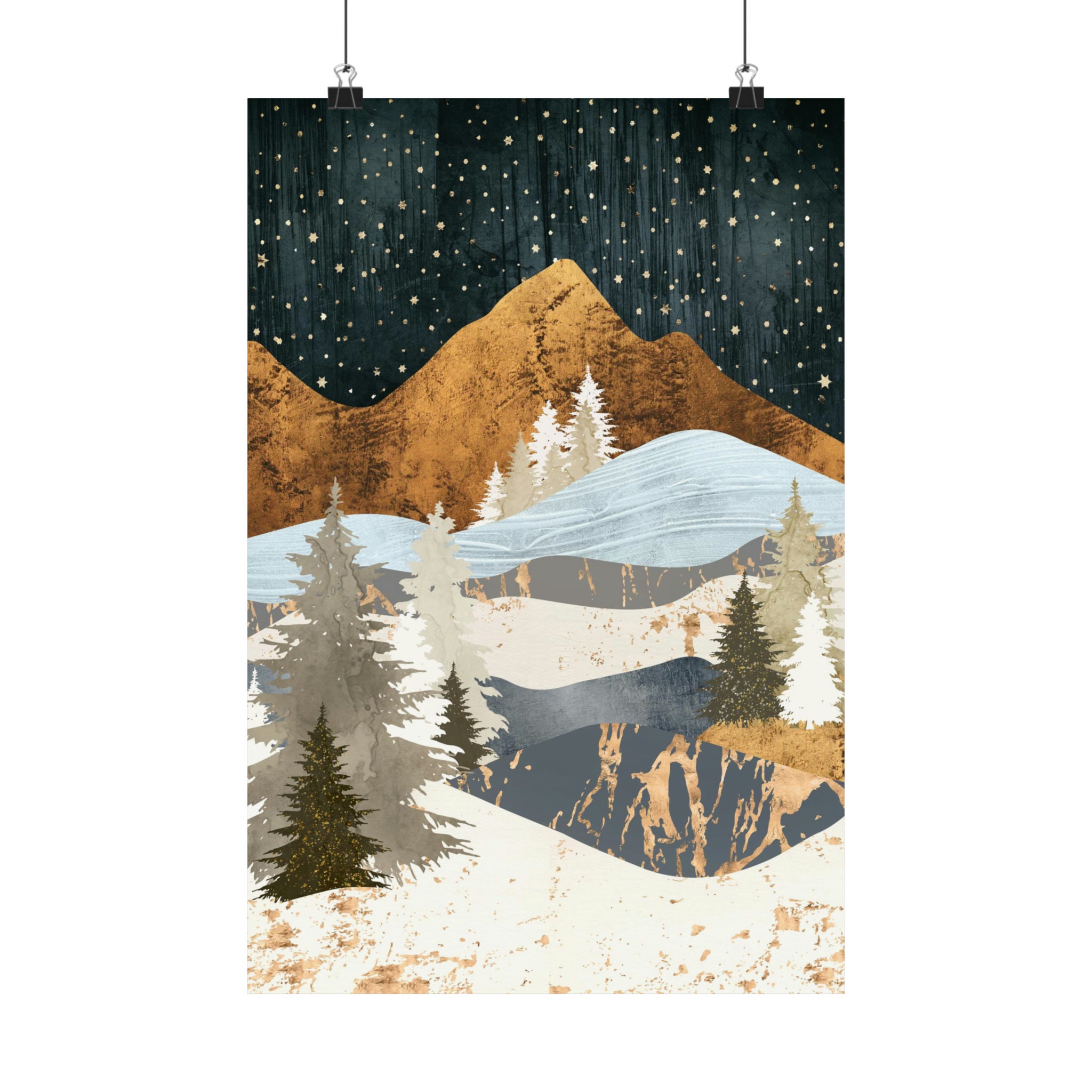 Contemporary Winter Landscape Art Print, Abstract Modern Contemporary ...