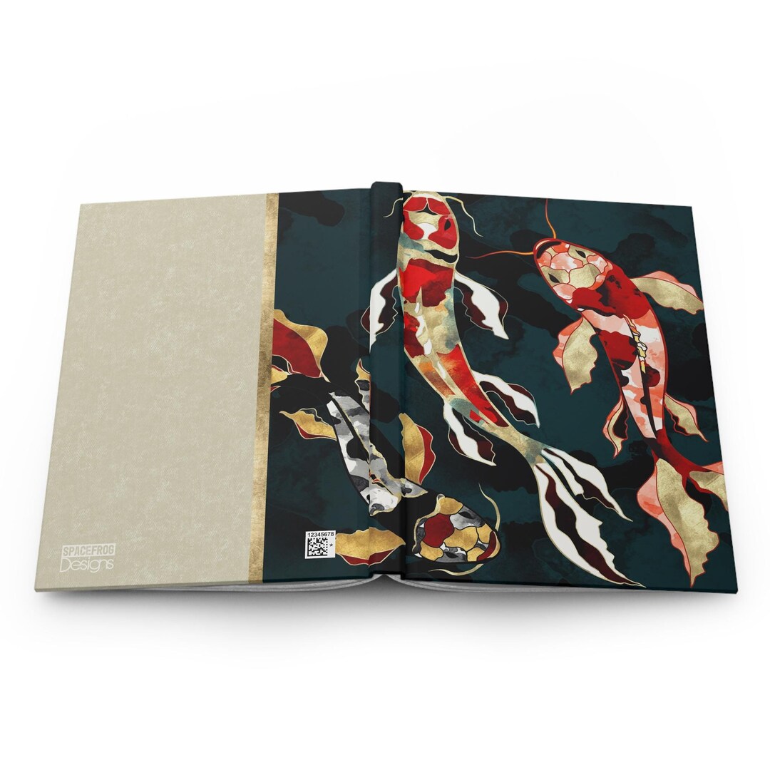 Zen Garden Koi Pond Hardcover Notebook - Serene Fish Journal - Artistic ...