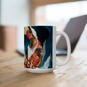 Colorful Koi Coffee Mug - Artistic Fish Design - Ideal Gift for Marine ...