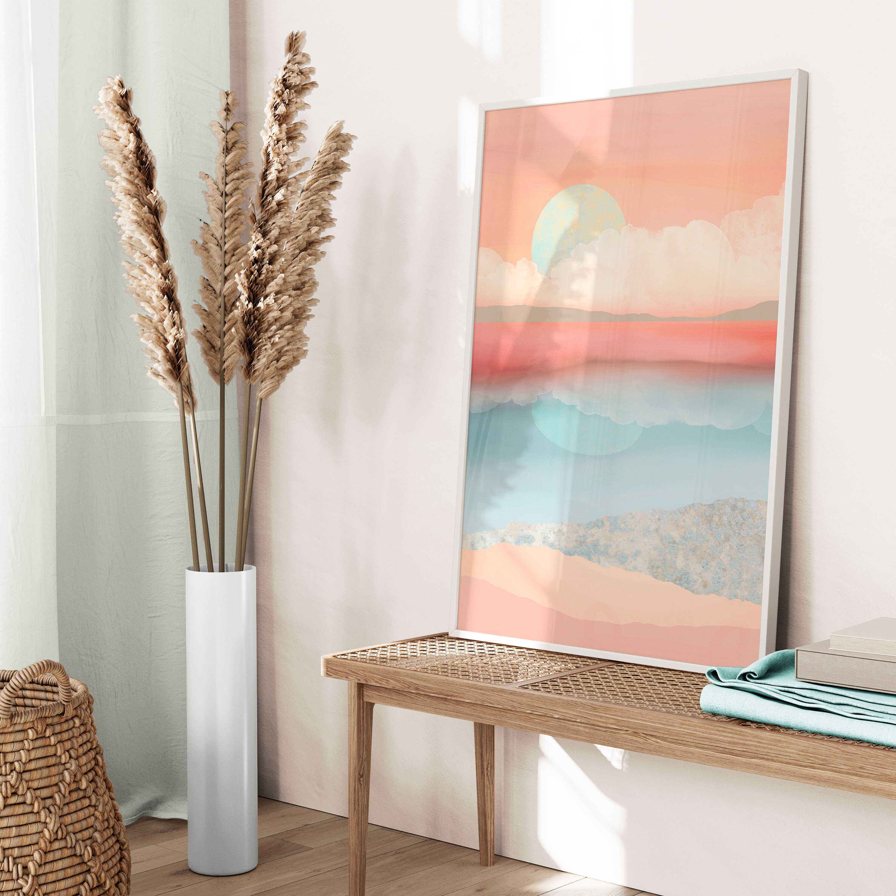 Abstract Ocean Beach Art Print Minimalistic Beach House or - Etsy