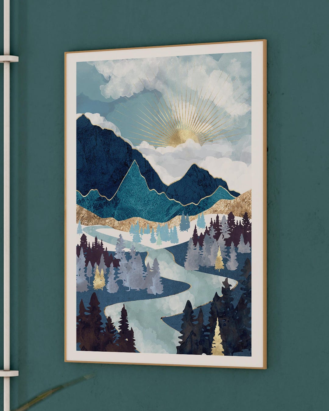 Abstract Sunrise Landscape Art Print: Winter Mountain Scene - Etsy