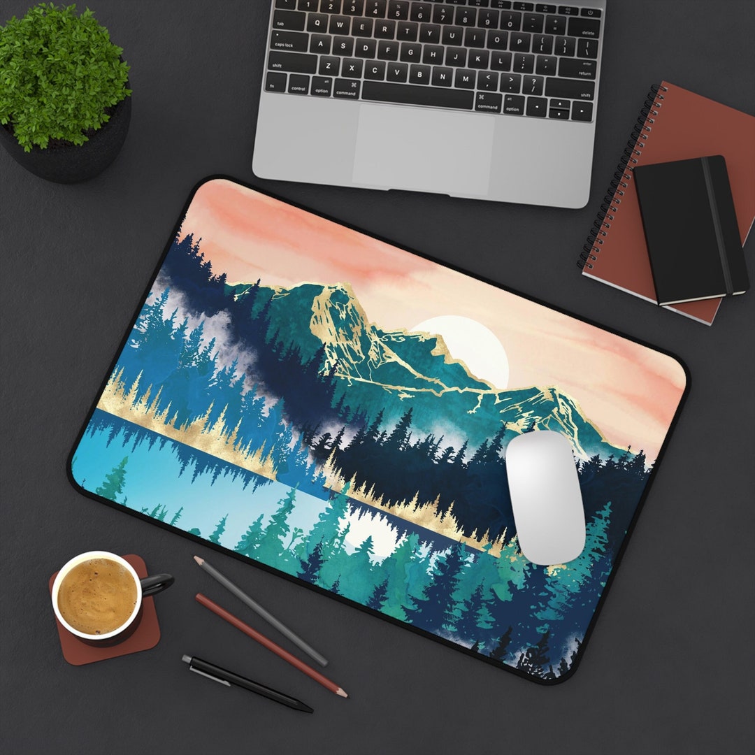 Nature Mouse Pad, Abstract Mountain Desk Mat, Large Desk Mousepad ...