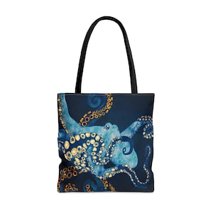 Abstract Octopus Tote Bag, Artsy Ocean Carryall - Etsy