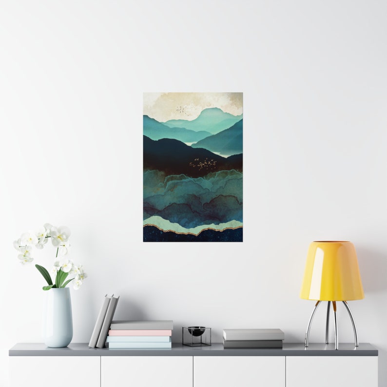Blue Ridge Mountain Art Indigo Mountains by Spacefrog - Etsy