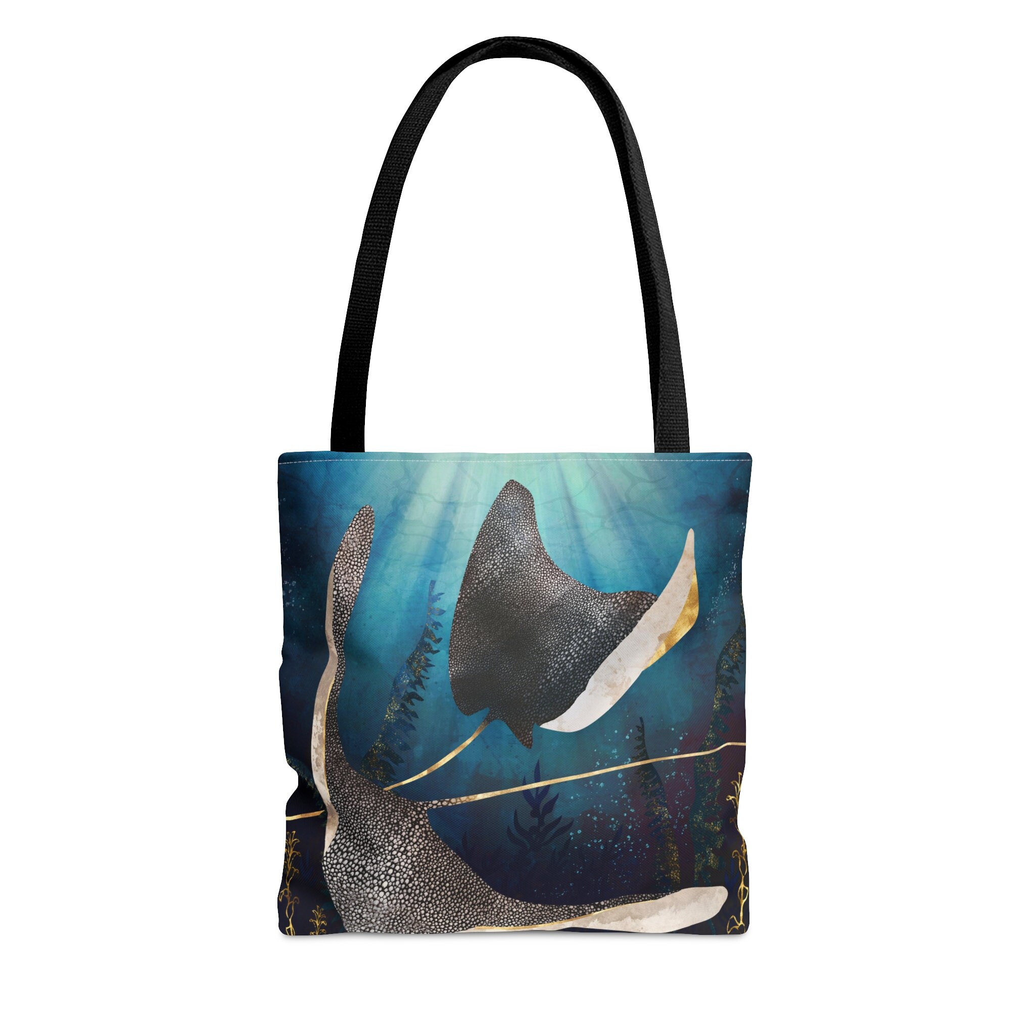 Ocean Tote Bag, Abstract Ocean Stingray Bag, Artsy Metallic Stingray ...