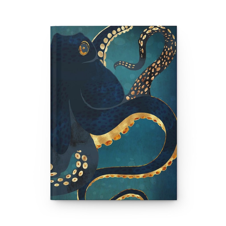 Octopus Art Journal: Dark Ocean Theme Hardcover Notebook - Etsy