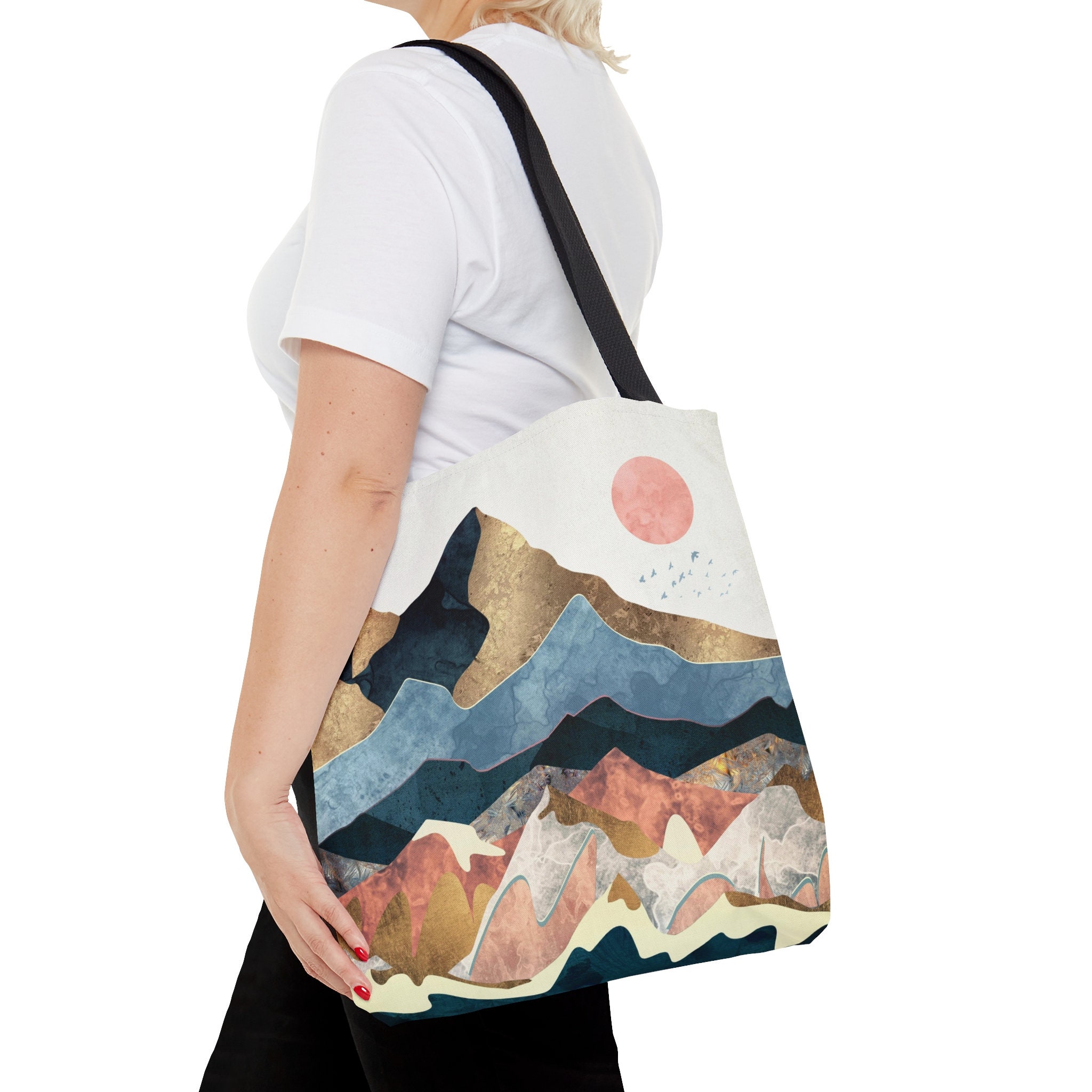 Abstract Mountain Tote Bag Abstract Pastel Landscape Bag - Etsy