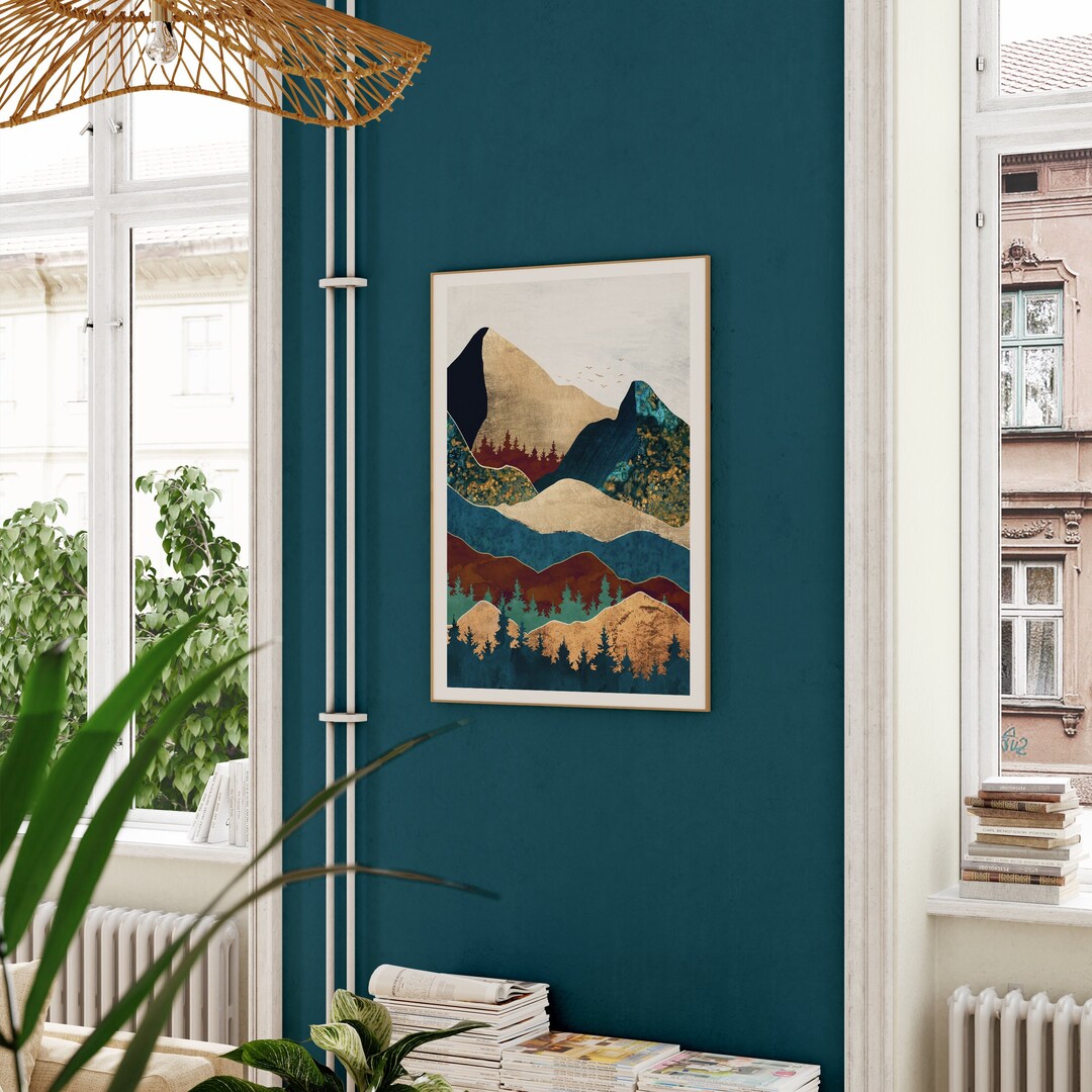 Mountain Landscape Poster Abstract Nature Wall Hanging Art - Etsy