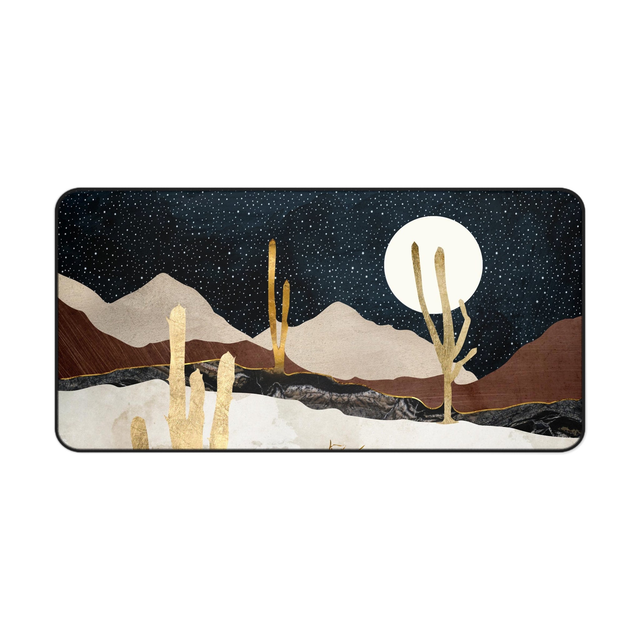 Abstract Desert Desk Mat, Modern Office Desk Mat, Long Desk Mousepad ...