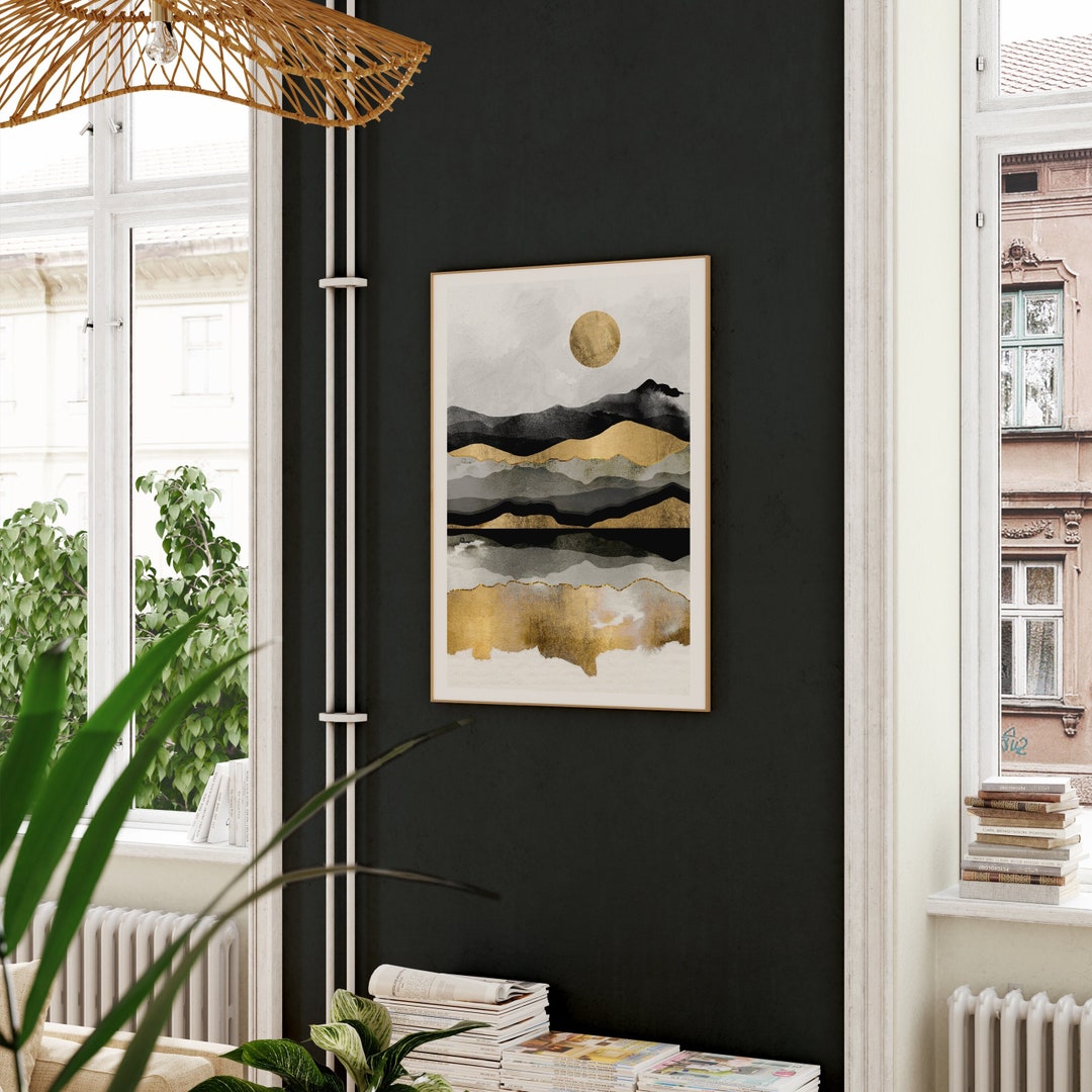 Contemporary Reflection Art Poster Minimalistic Home Decor Watercolor ...