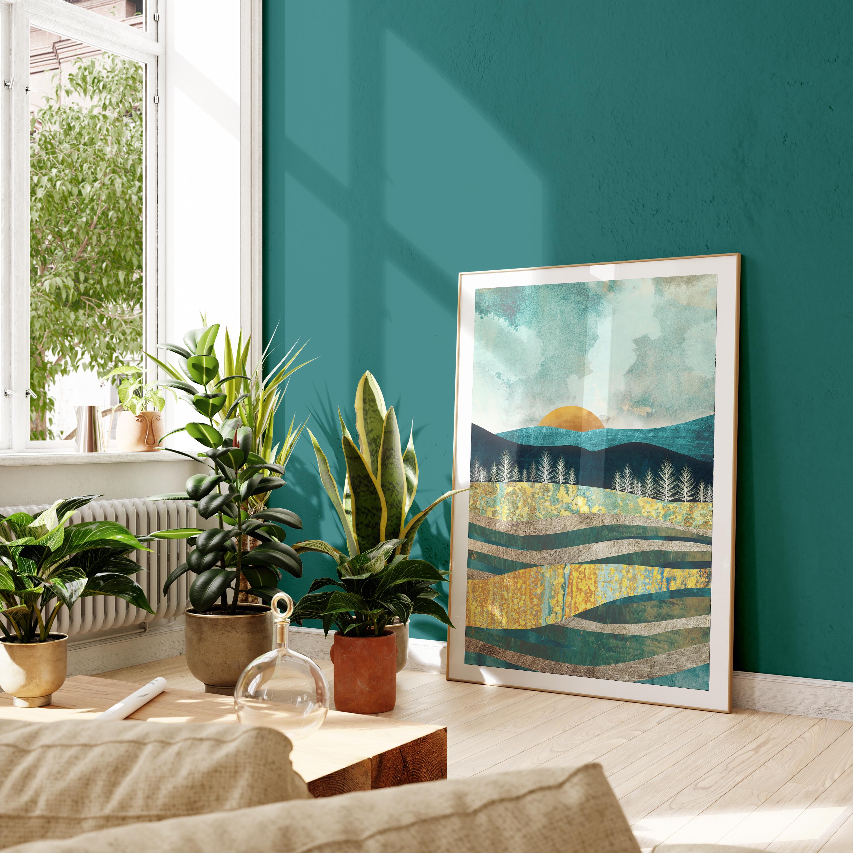Abstract Sunset Landscape Wall Art - Colorful Late Summer Scene Print ...