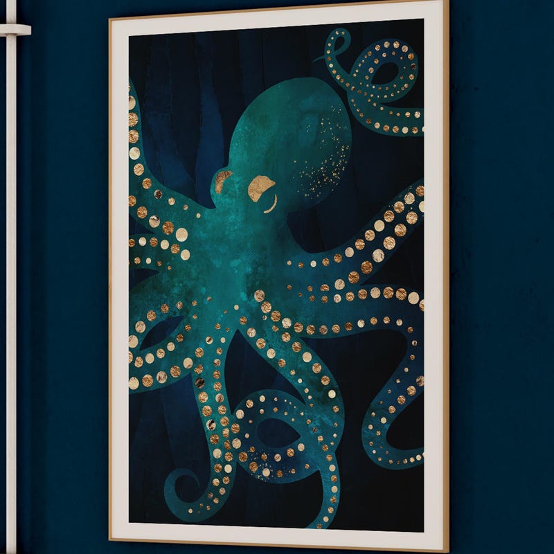 Teal Octopus - Etsy