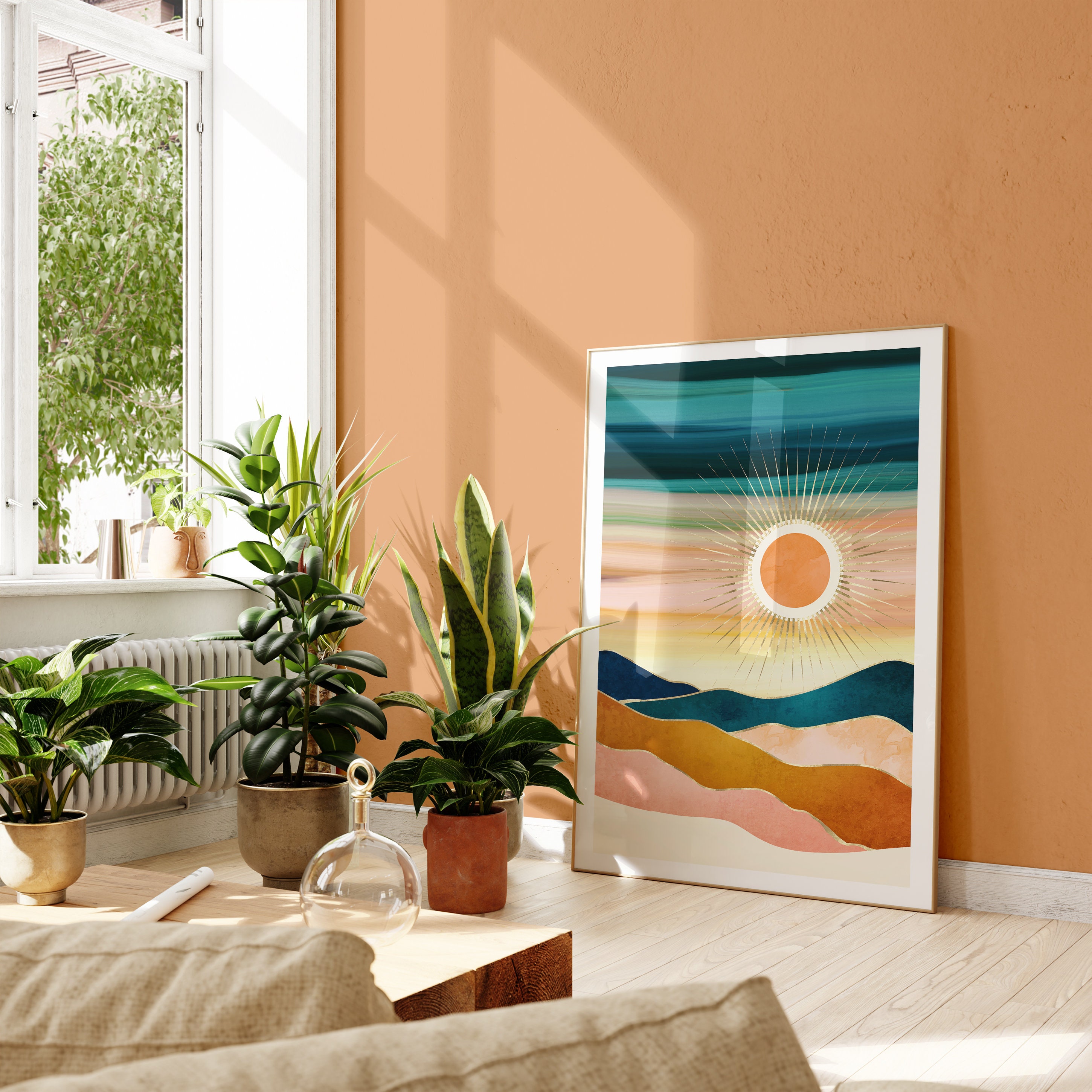 Abstract Southwestern Desert Landscape Art, Modern Contemporary Desert ...