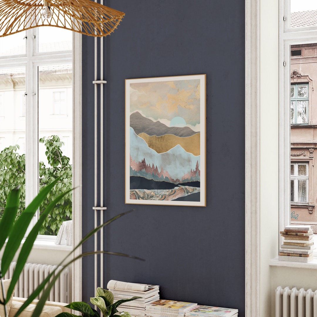 Modern Contemporary Landscape Art Print, Abstract Nature Scene Poster ...