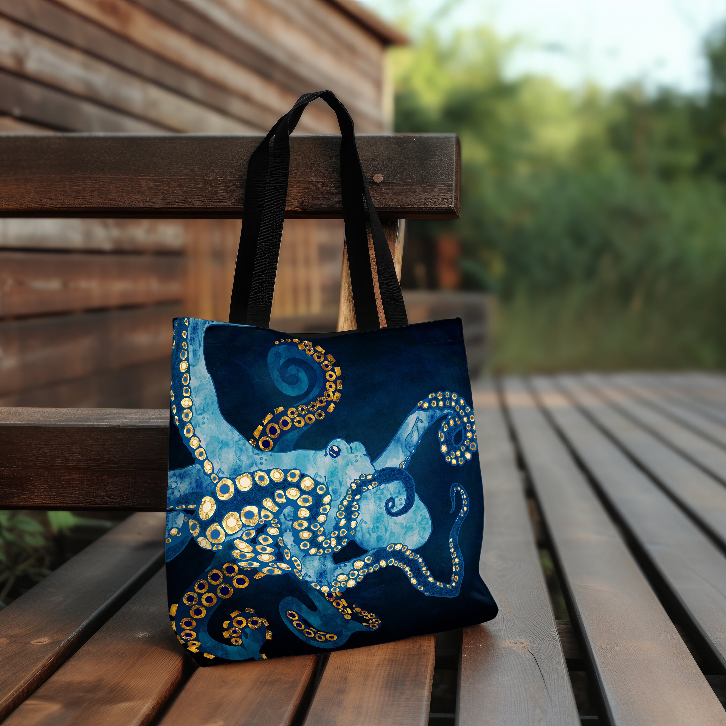 Abstract Octopus Tote Bag, Artsy Ocean Carryall - Etsy