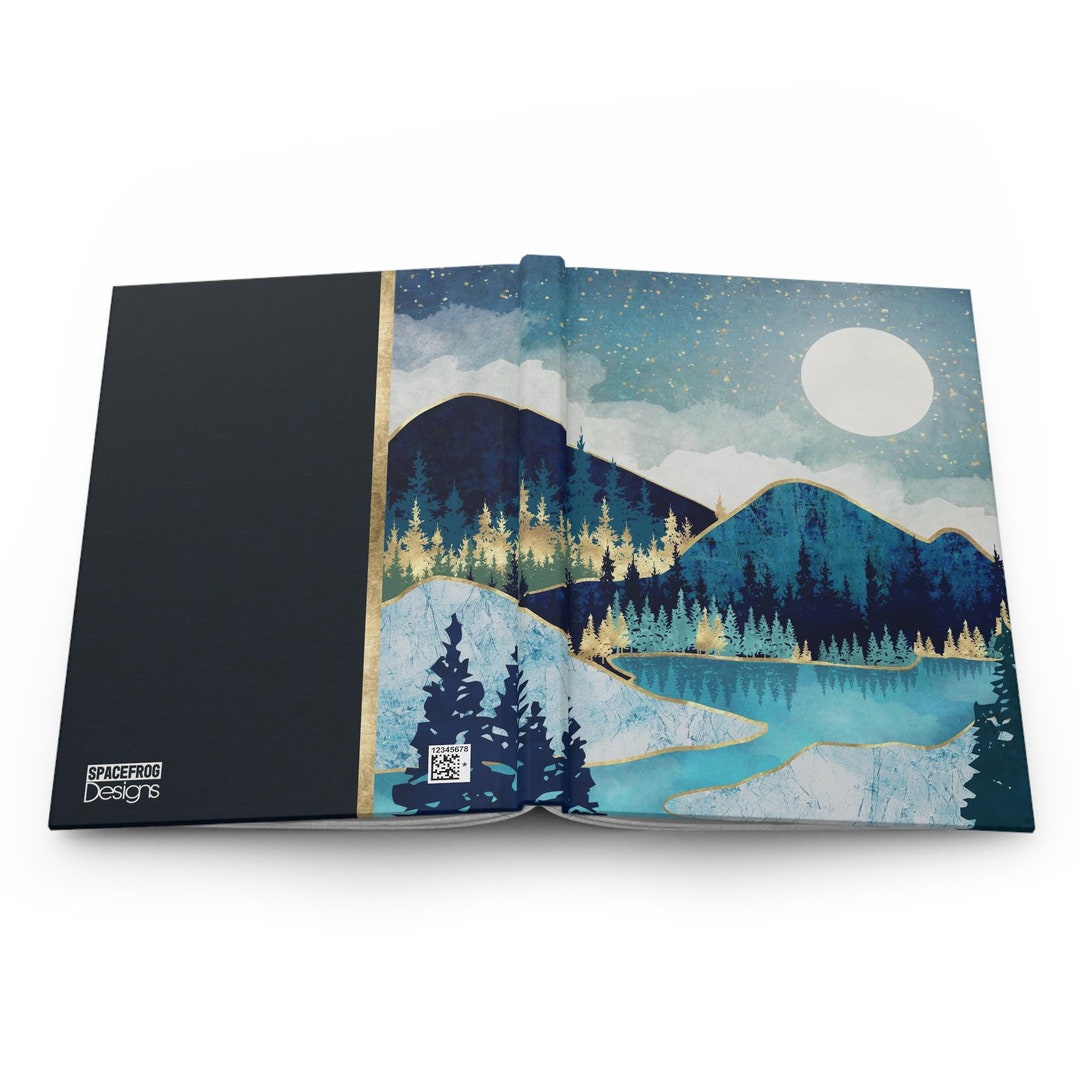 Starry Night Lake Hardcover Journal: Forest Mountain Scene - Etsy