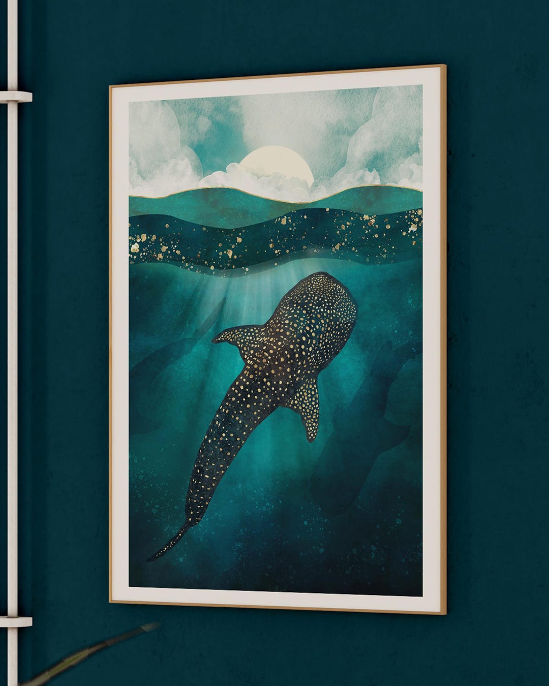 Whale Shark Poster Print, "metallic Whale Shark" by Spacefrog Designs ...