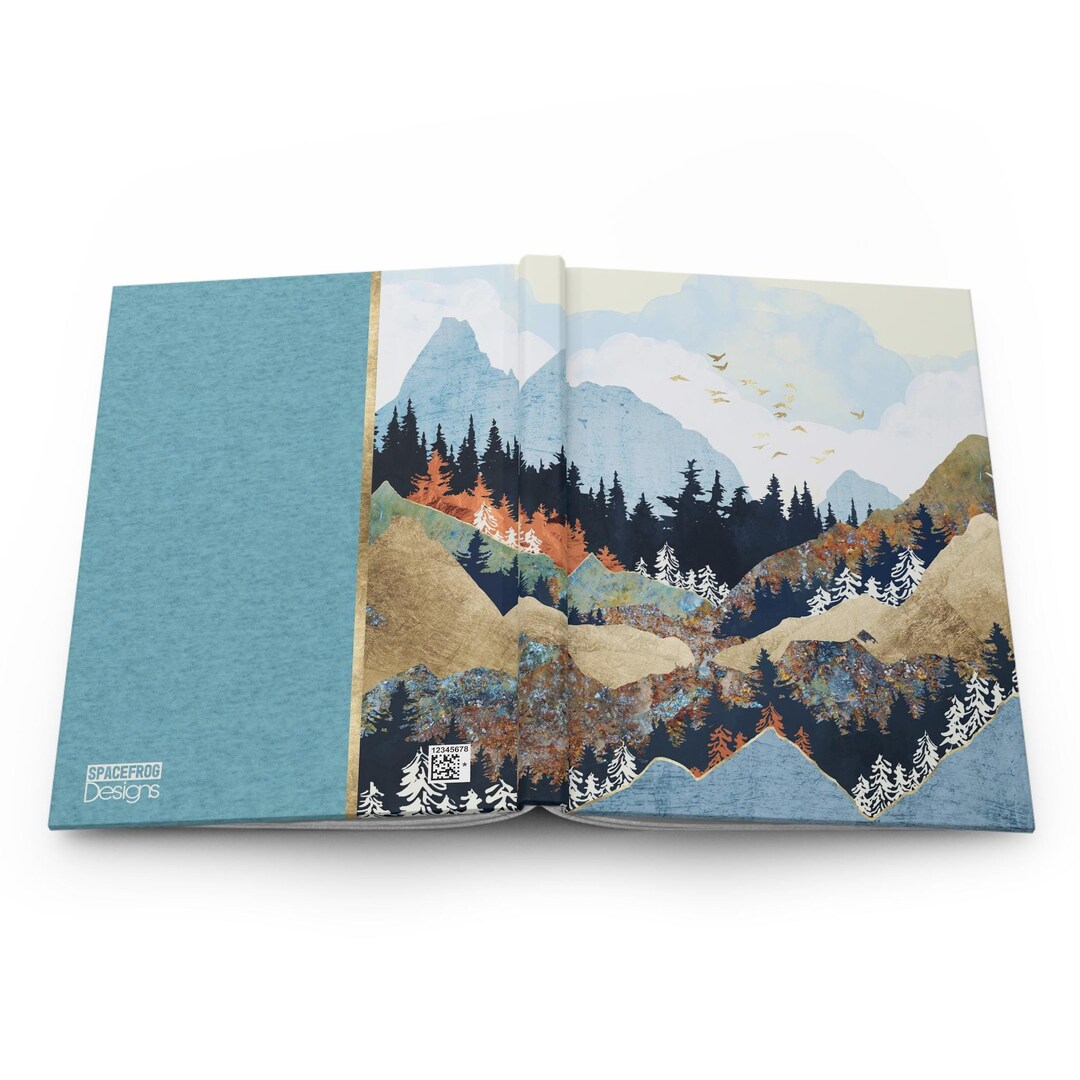 Forest and Mountain Hardcover Notebook - Tranquil Landscape Journal ...