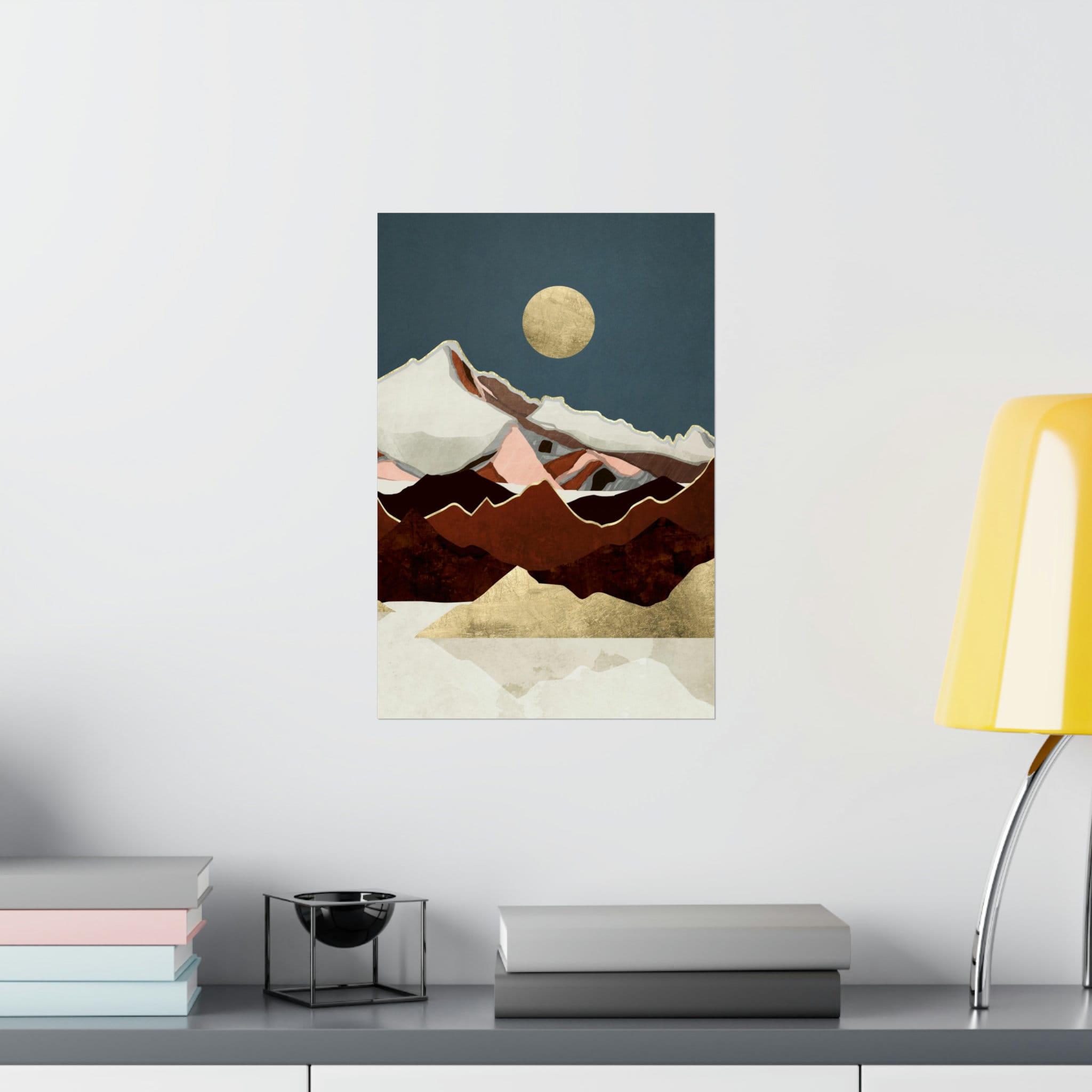 Abstract Mountain Landscape Art Print: Rustic Minimalist Wall Art - Etsy