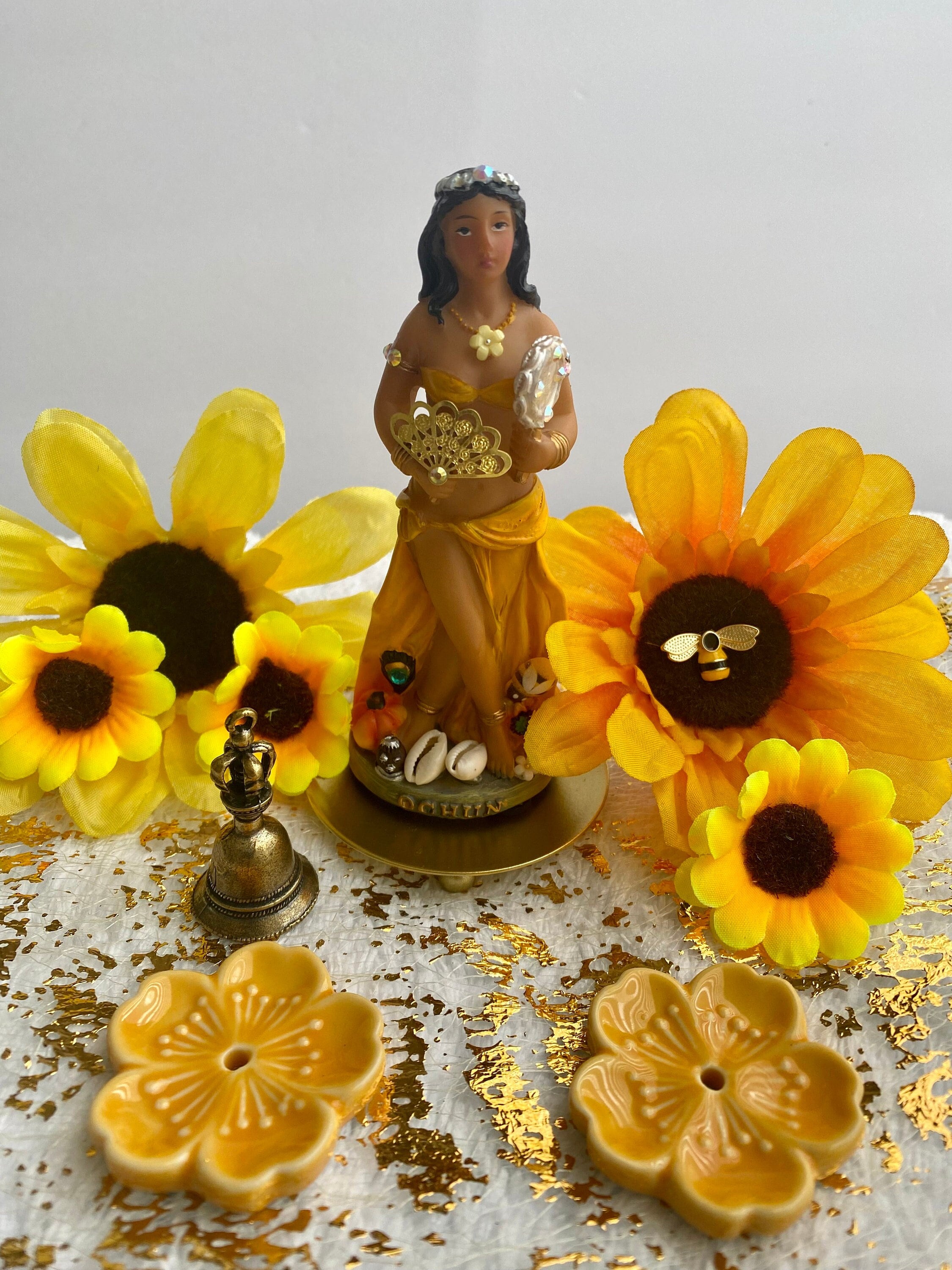Oshun Statue Altar Set | Oshun Goddess Statue Set | Oshun Altar | Oshun ...