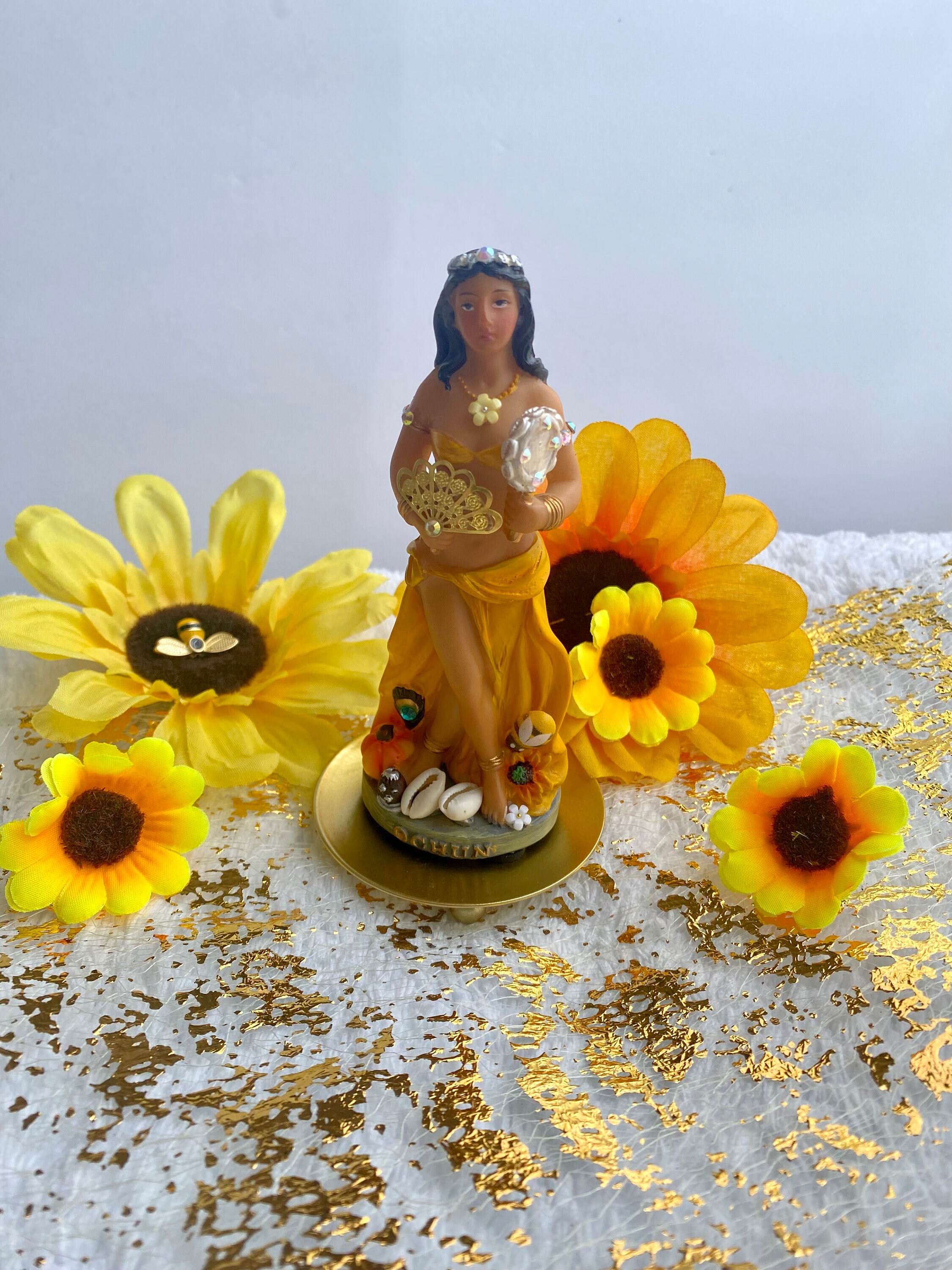 Oshun Statue Altar Set | Oshun Goddess Statue Set | Oshun Altar | Oshun ...